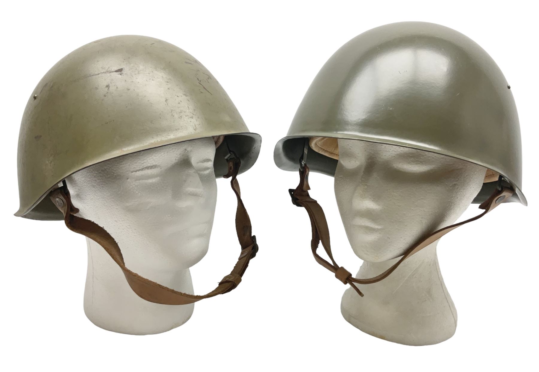 Two 1960s East Block Soviet style helmets - Czechoslova | Militaria | 66685