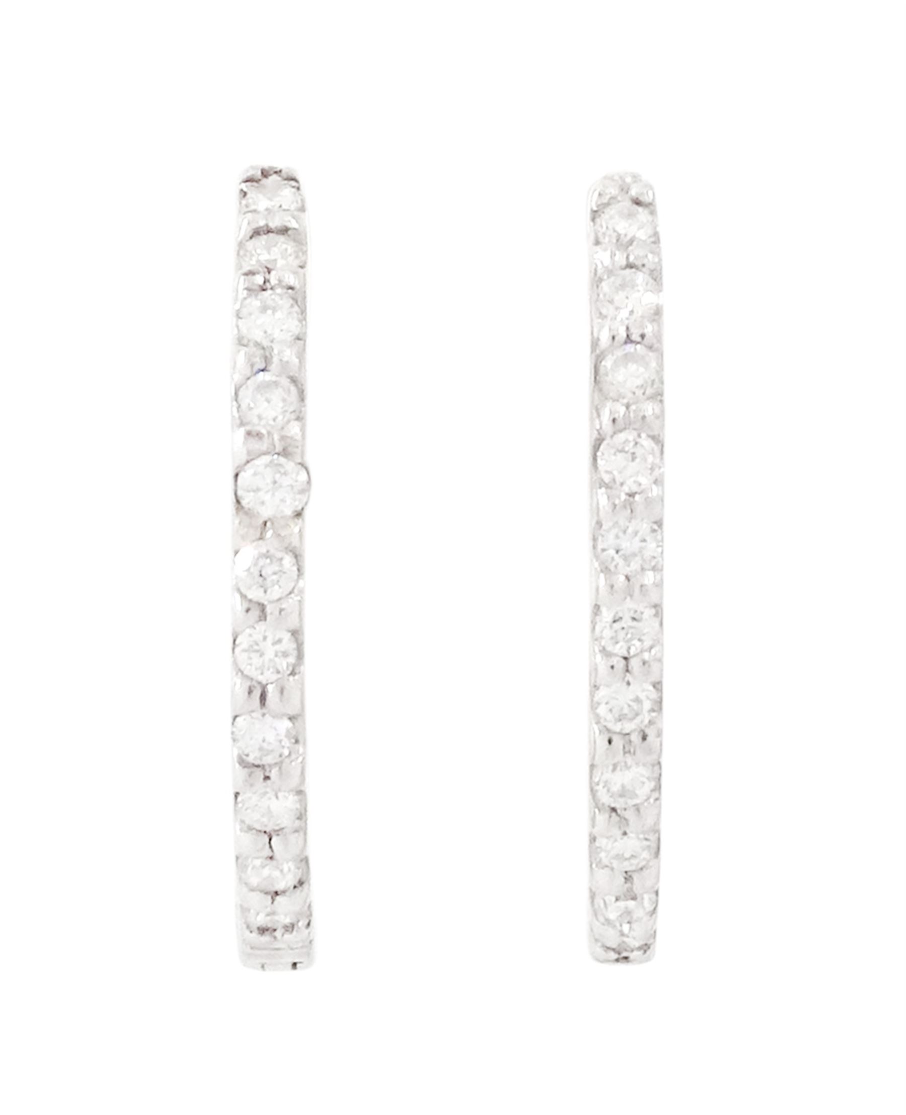 Pair of 14ct white gold diamond cluster earrings | Jewellery | 160174