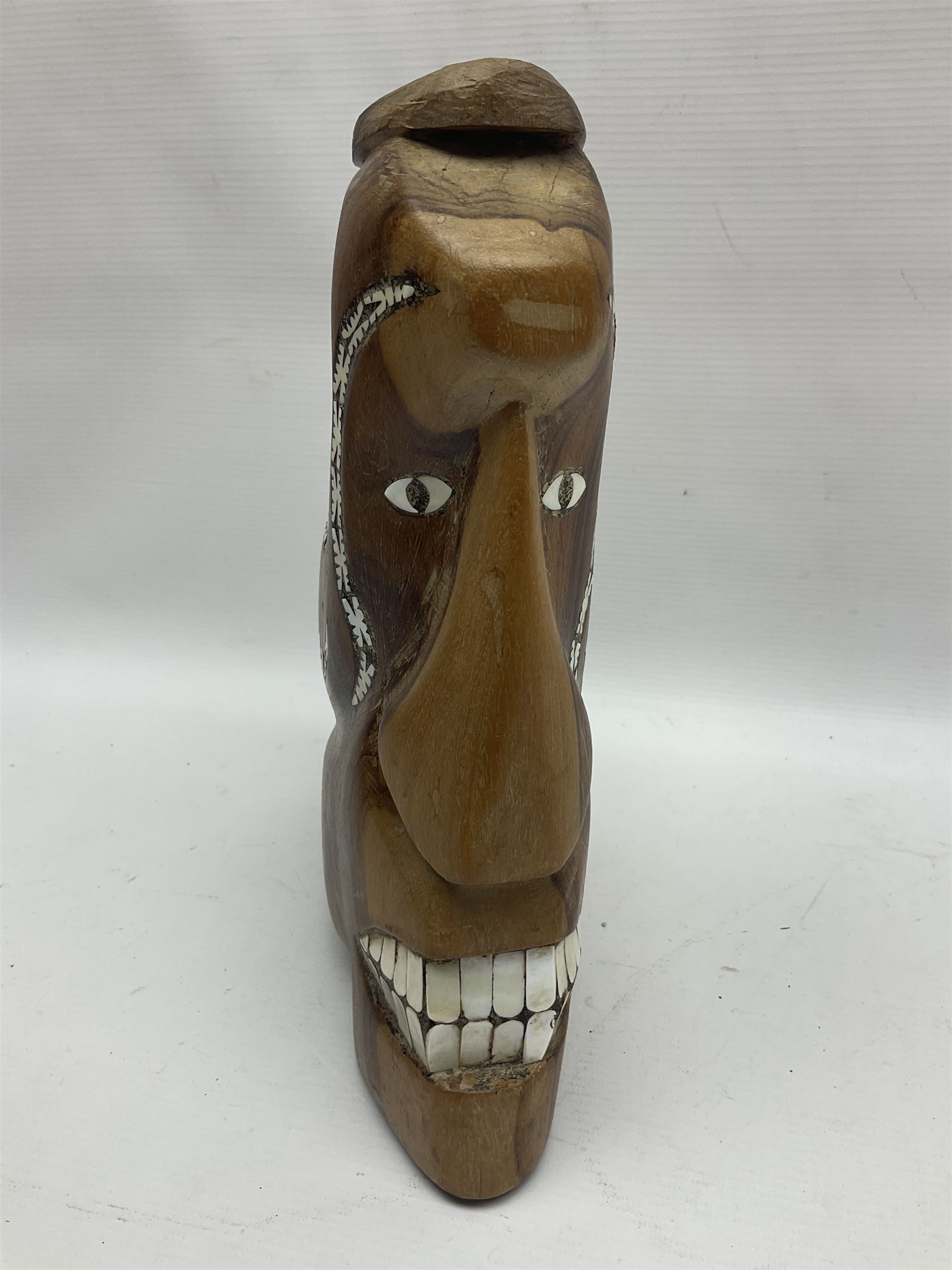 20th century Solomon Islands 'Nusu Nusu' canoe prow of typical carved ...