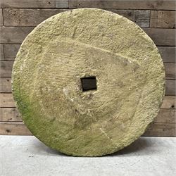 19th century circular stone mill wheel | Planters, Statuary ...