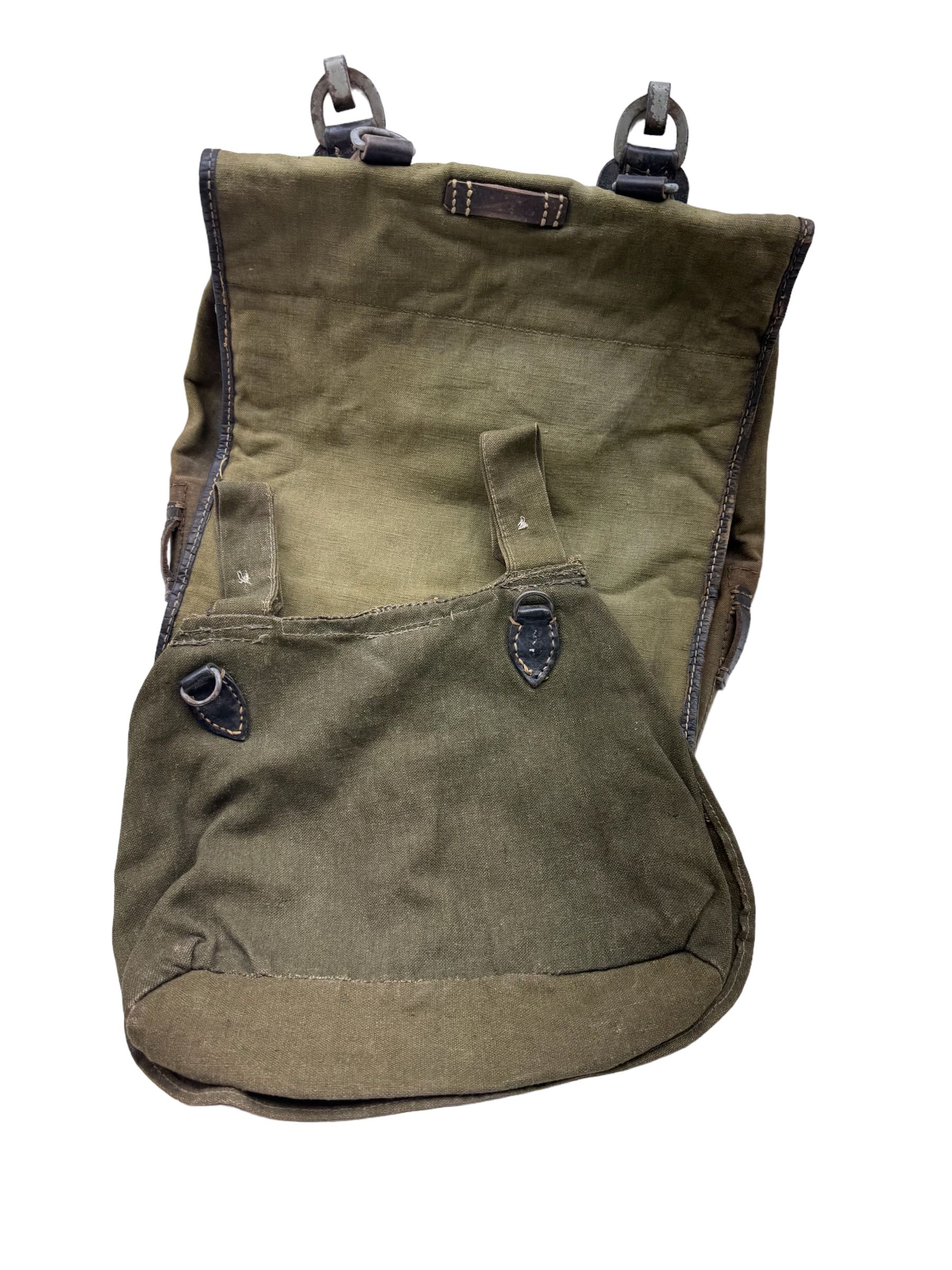 German WWII army field backpack, together with canvas bread, circa 1940 ...
