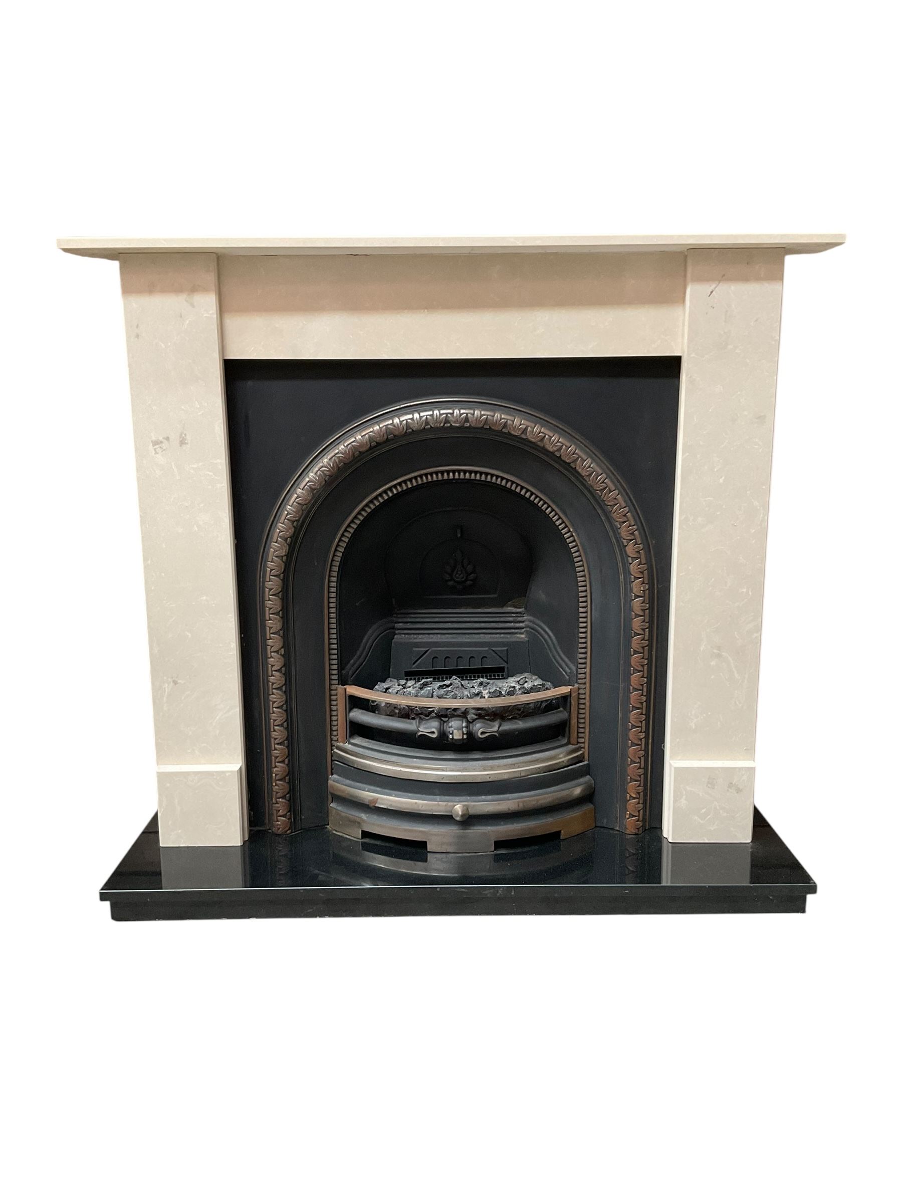Aurora Dorchester Black Fire suite - granite style surround with cast ...