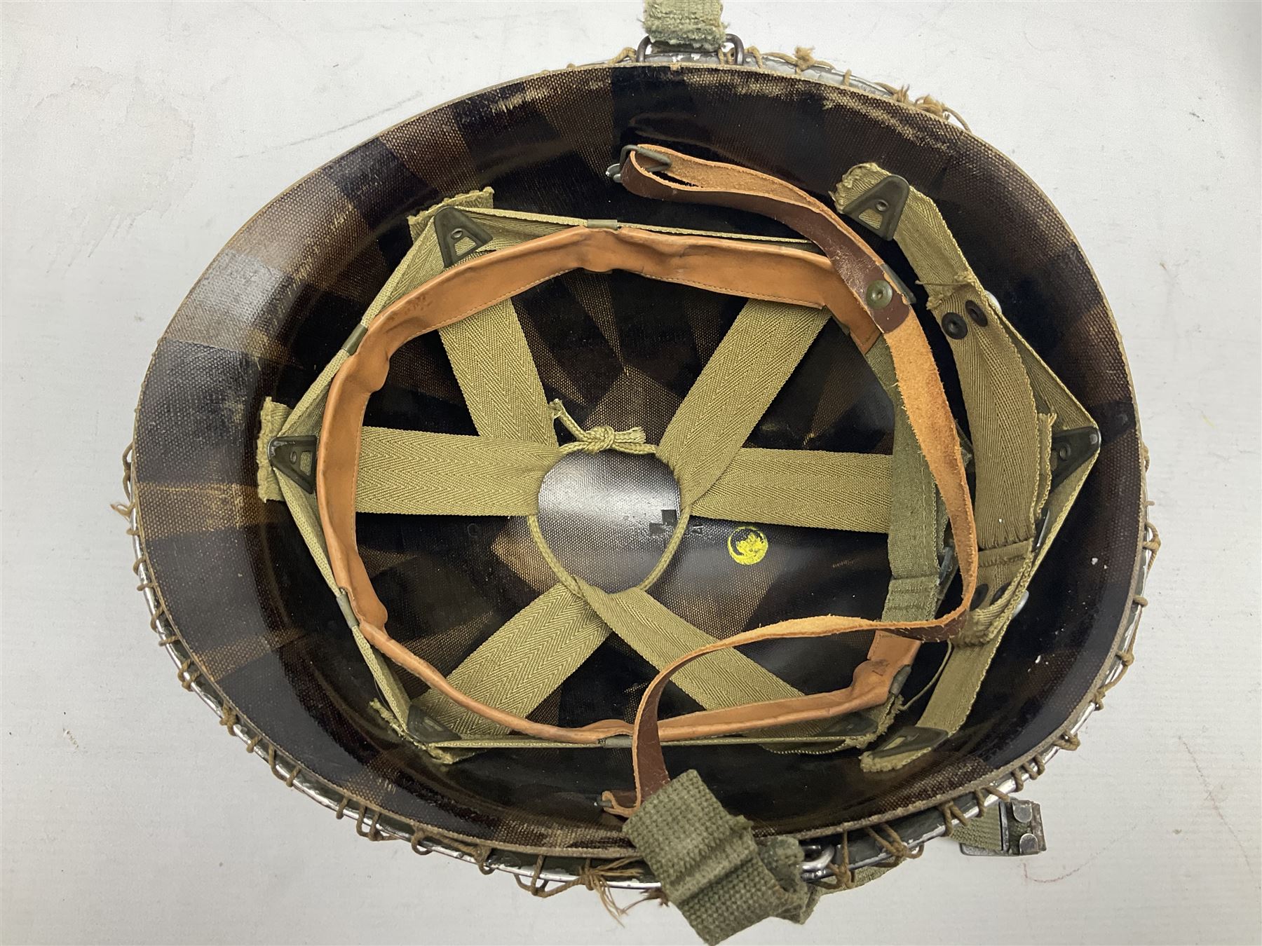 WW2 American MKI steel helmet with liner; green painted | Militaria | 66664