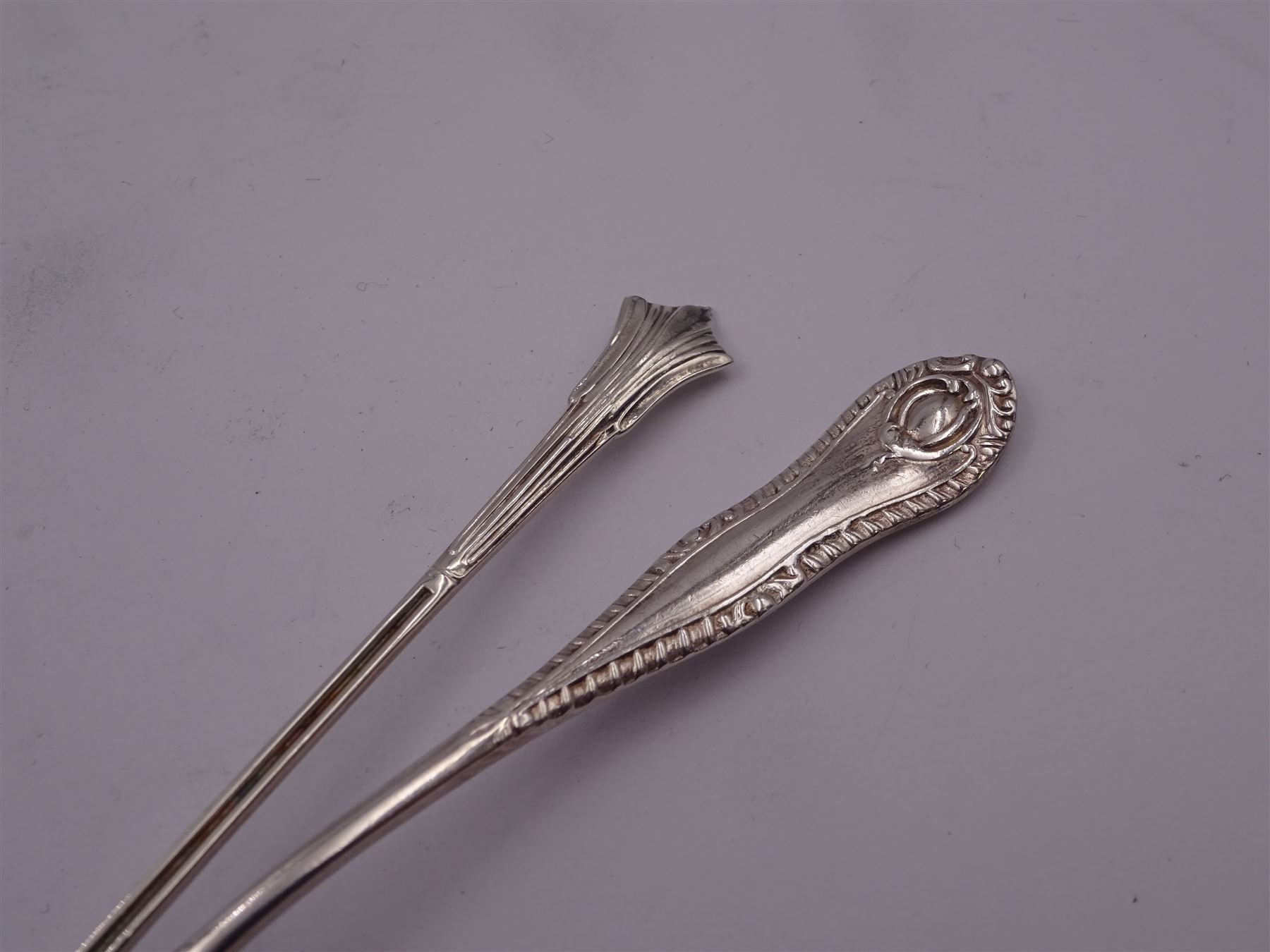 Set of six 1920's silver Albany pattern coffee spoons, hallmarked ...