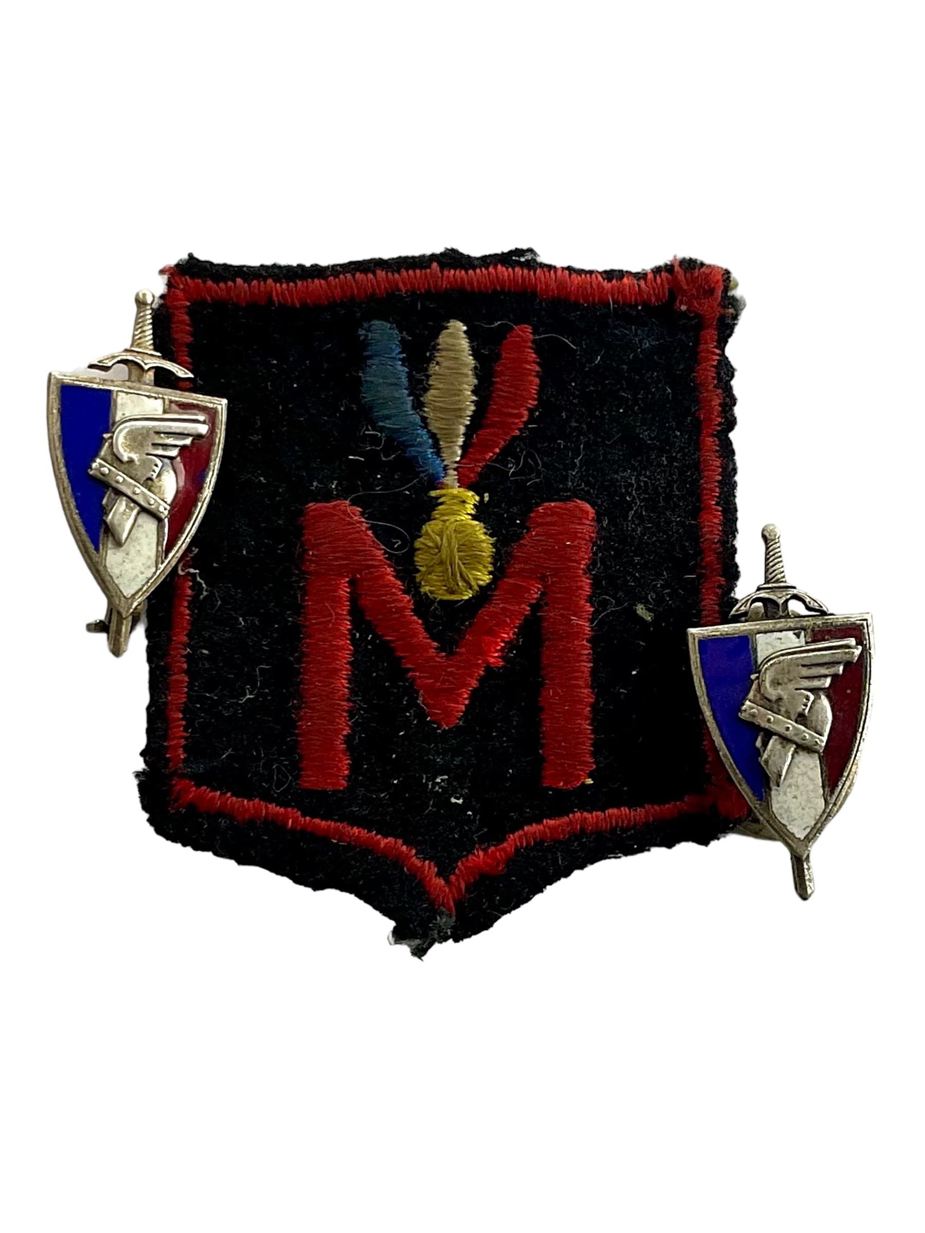 WWII French Milice cloth badge, together with two 1940's Legion ...