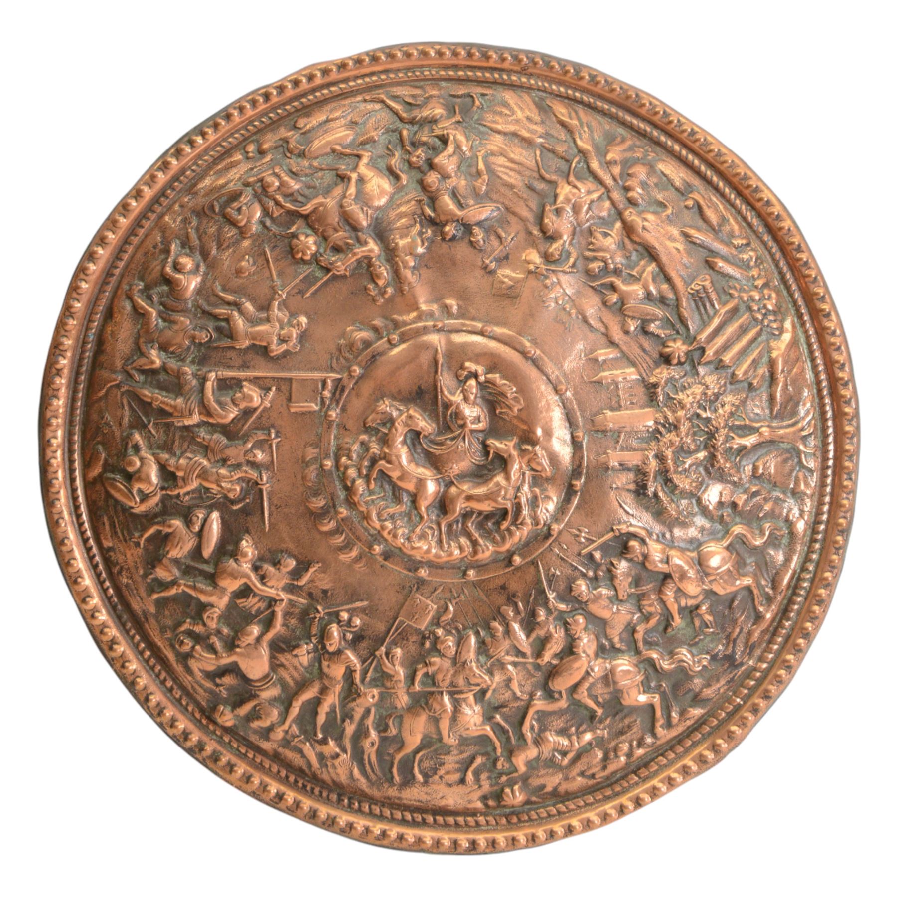 Two Spanish copper charger decorated with Don Quixote | Wood, Metal ...