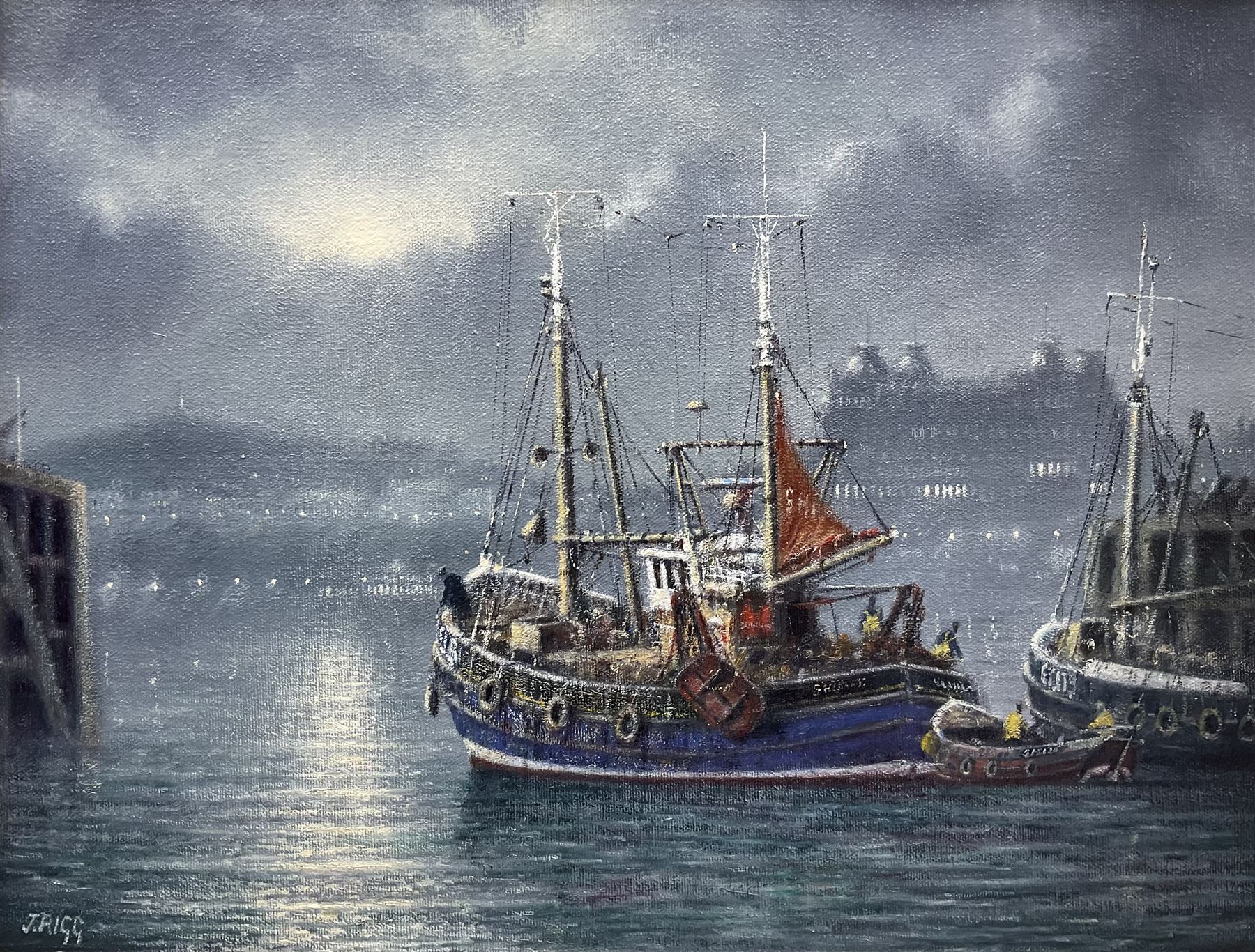 Jack Rigg (British 1927-2023): Trawlers in Scarborough Harbour by ...