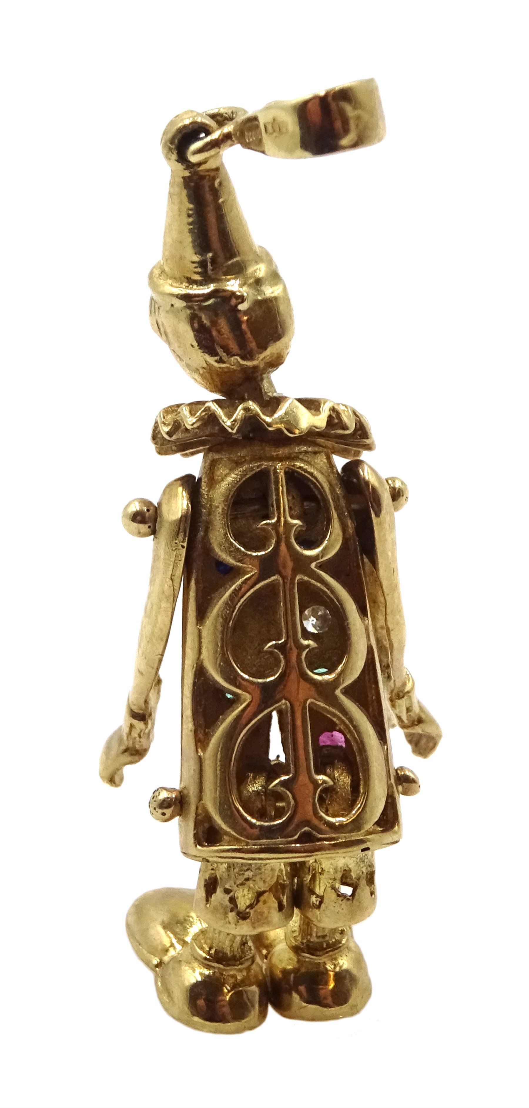 9ct gold stone set clown pendant | Jewellery | 5490