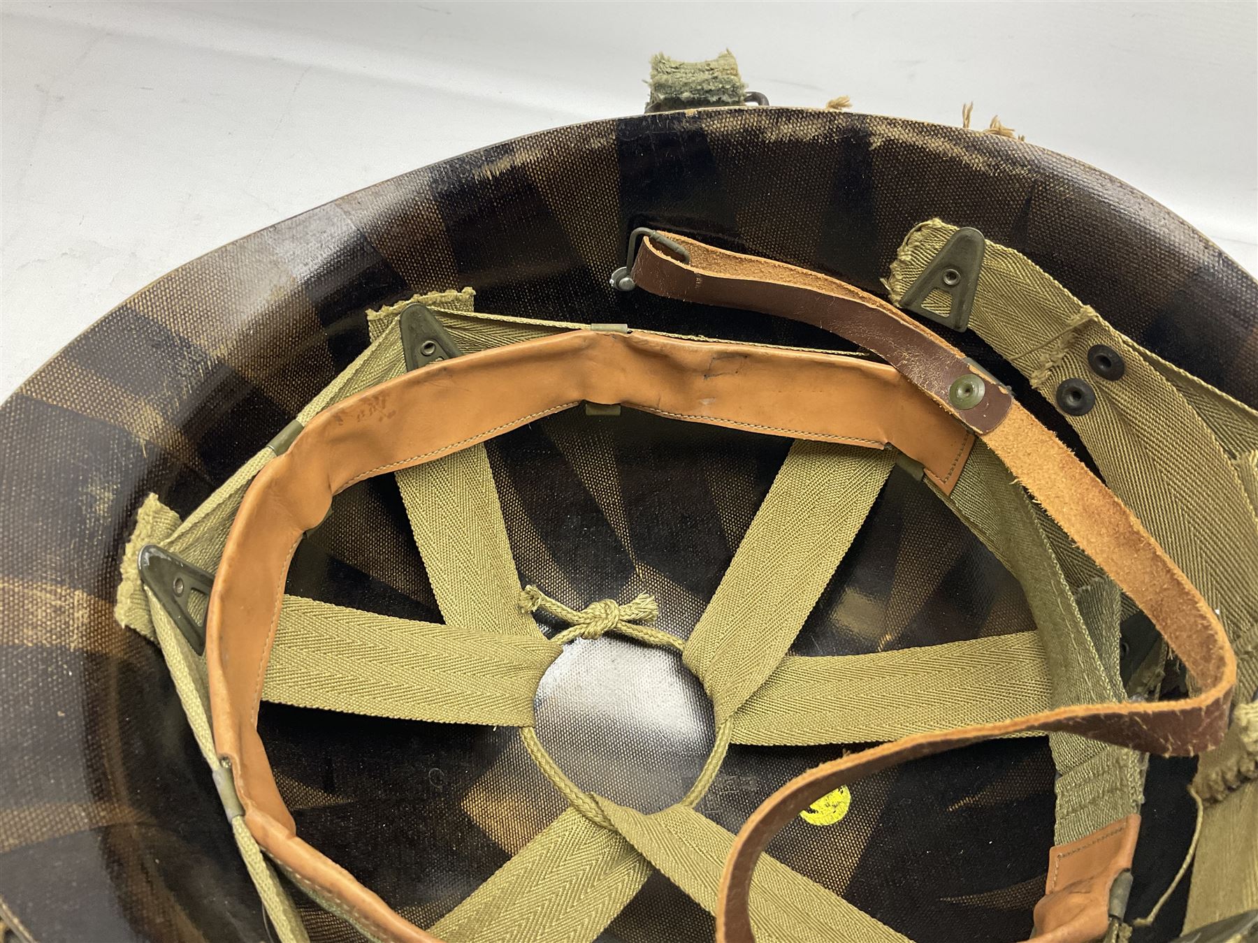 WW2 American MKI steel helmet with liner; green painted | Militaria | 66664