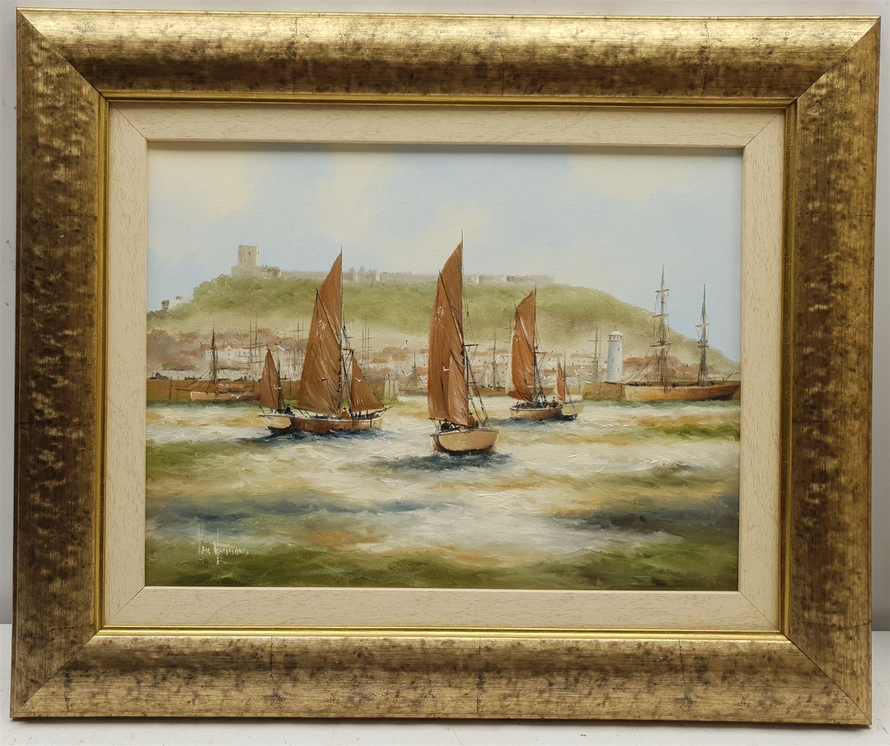 Ken Hammond (British 1948-): 'Fishing Fleet at Scarborough' | Paintings ...
