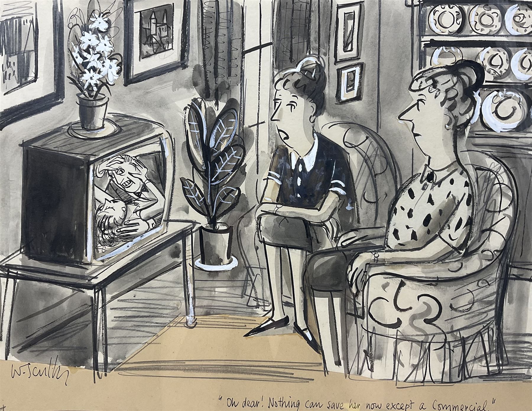 William Scully (British 1917-2002): 'Oh Dear! Nothing can save her now ...