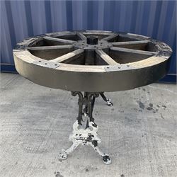 Industrial style cart wheel table | Architectural & Reclamation | 103903