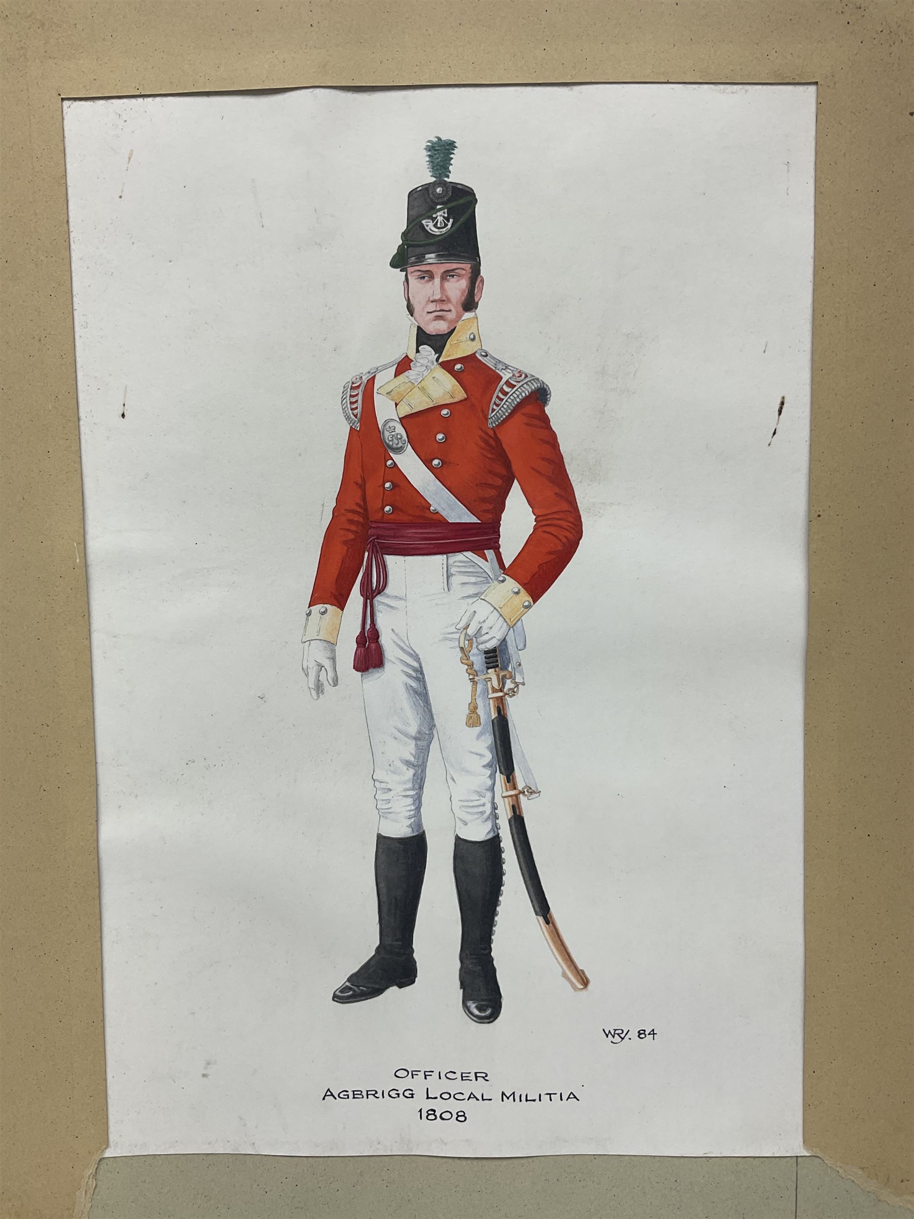 English School (19th century) - full length portrait vignette of an ...