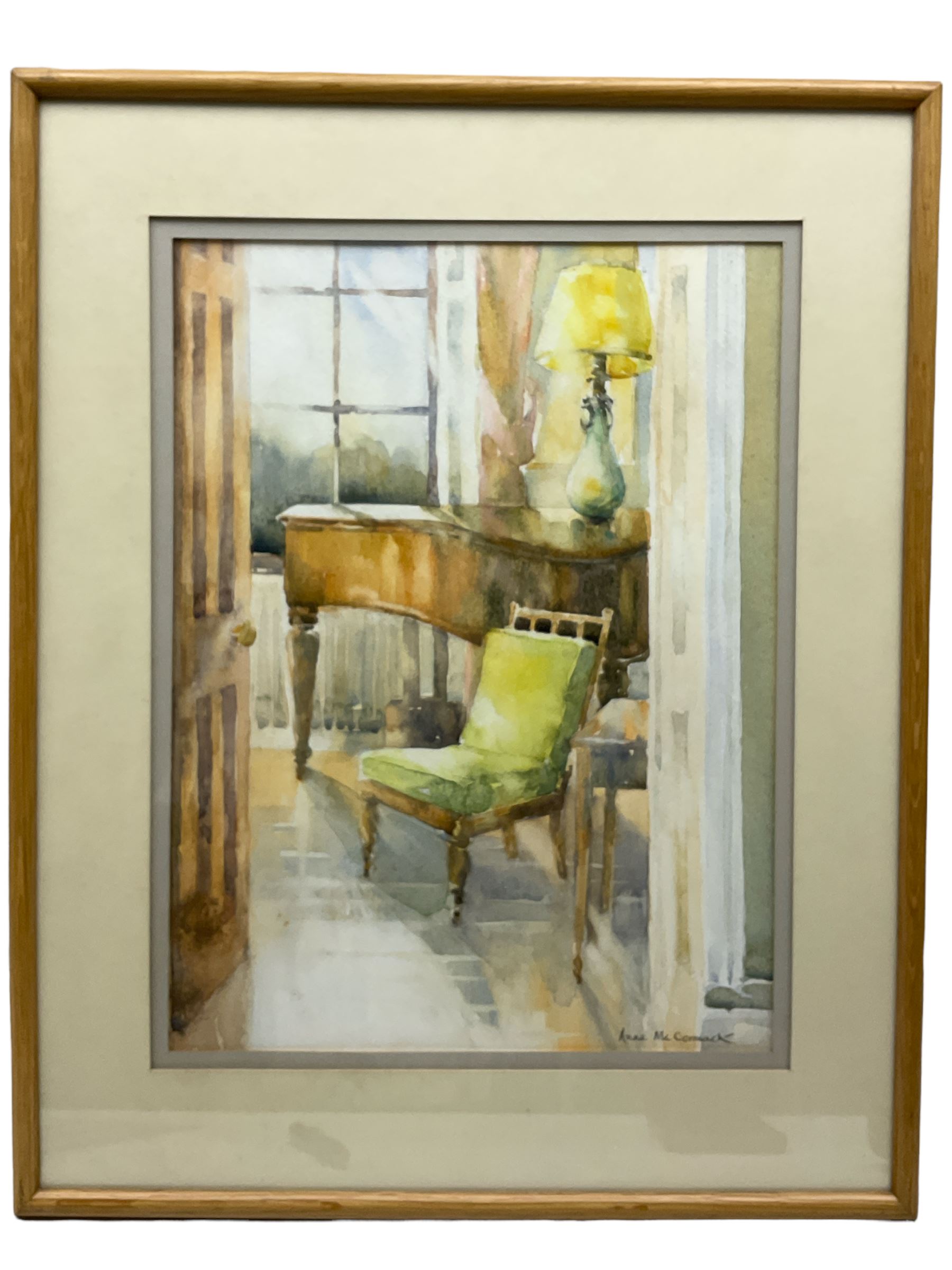 Anne McCormack (British Mid-20th century): Interior Scene, watercolour ...
