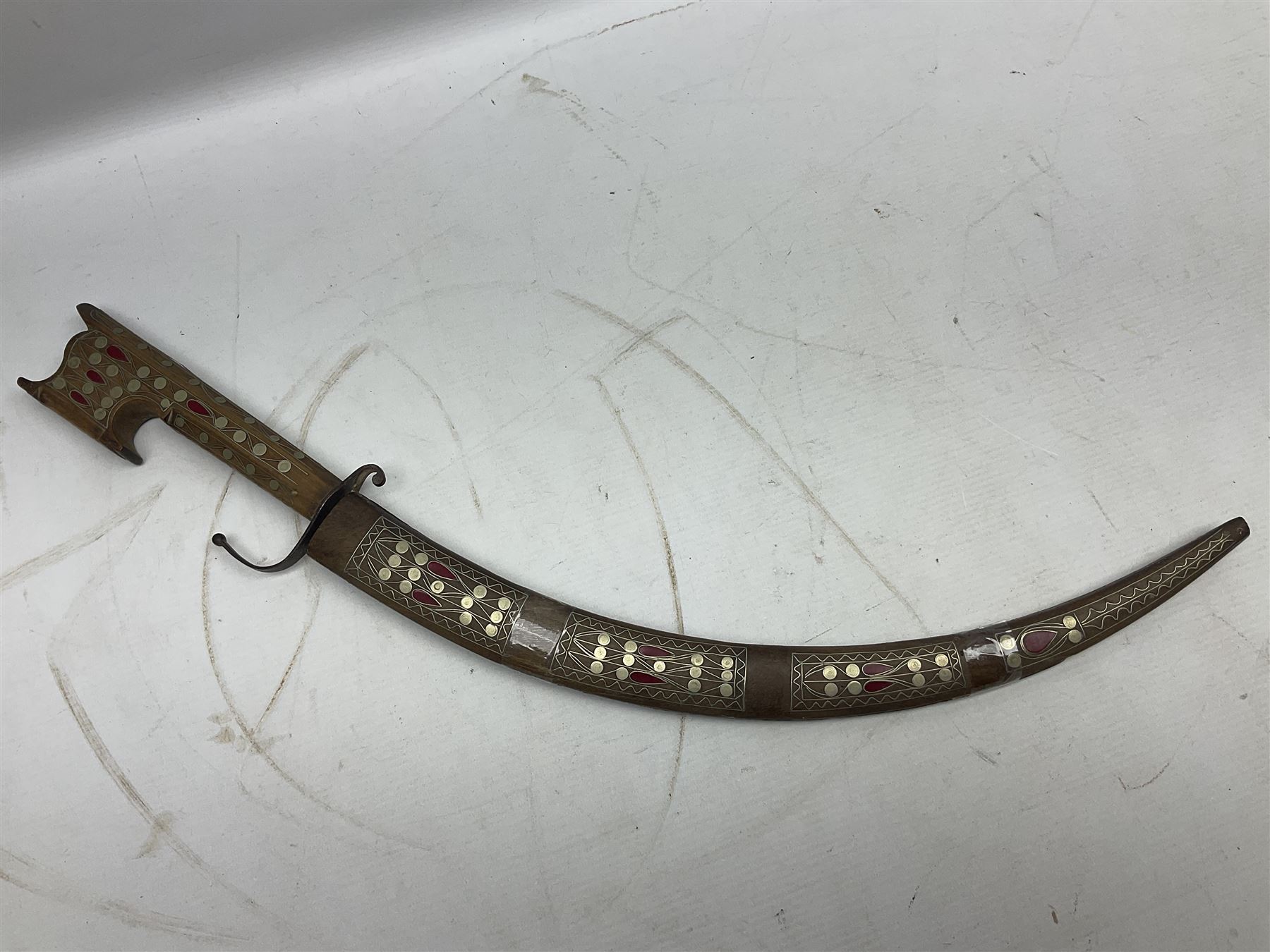 Late 19th/early 20th century Moroccan nimcha dagger-sword, the 40cm ...