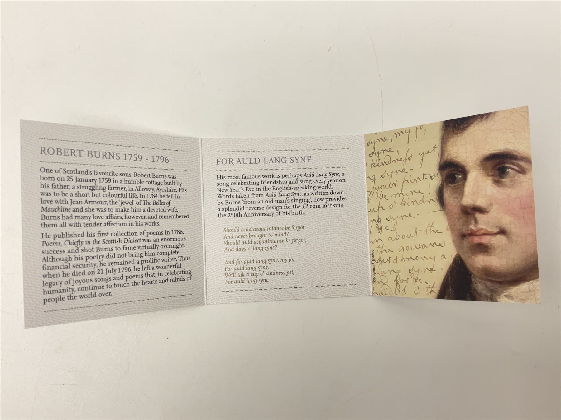 The Royal Mint United Kingdom 2009 'Robert Burns' silver proof piedfort ...