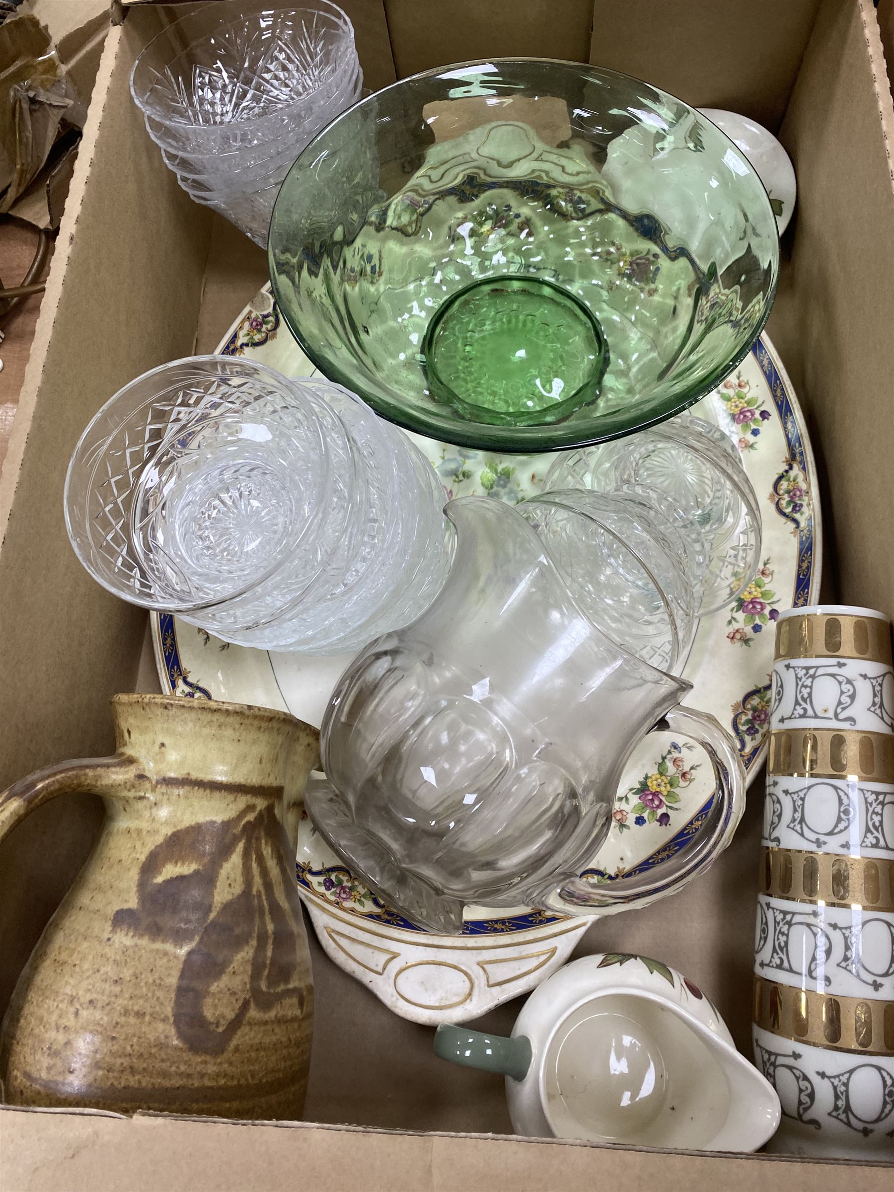 Crystal glasses, Colclough ivy pattern tea and dinner wares, Heatmaster ...