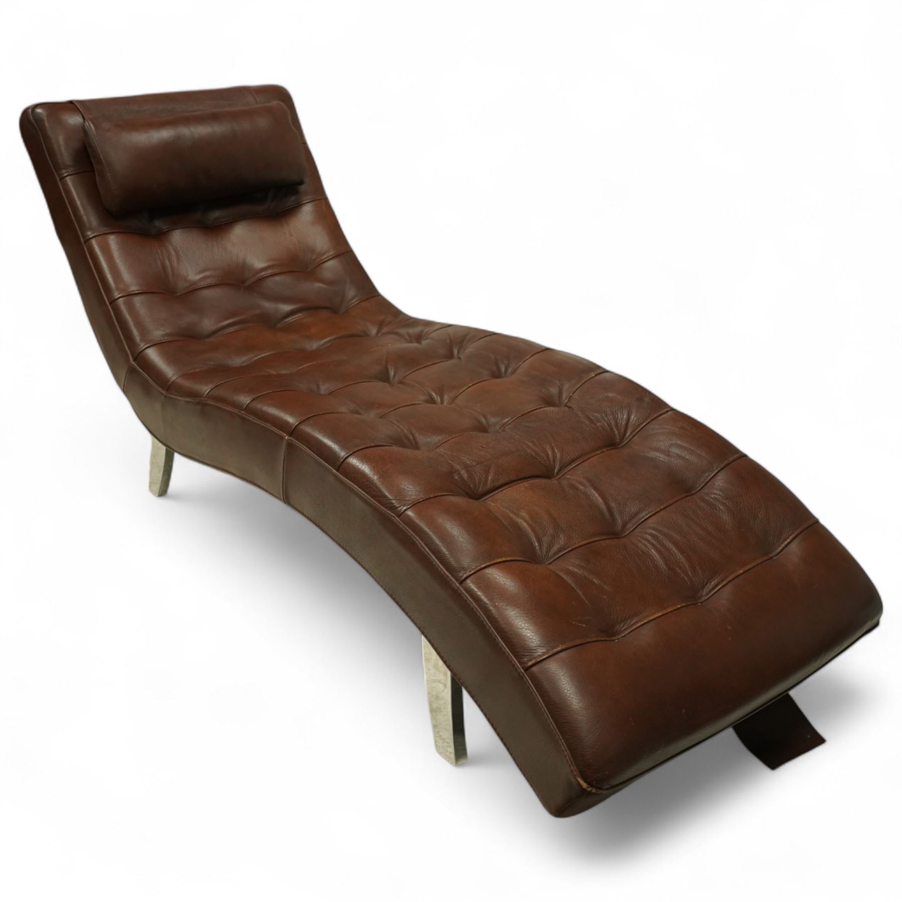 Barker & Stonehouse -stylish contemporary leather chaise longue ...