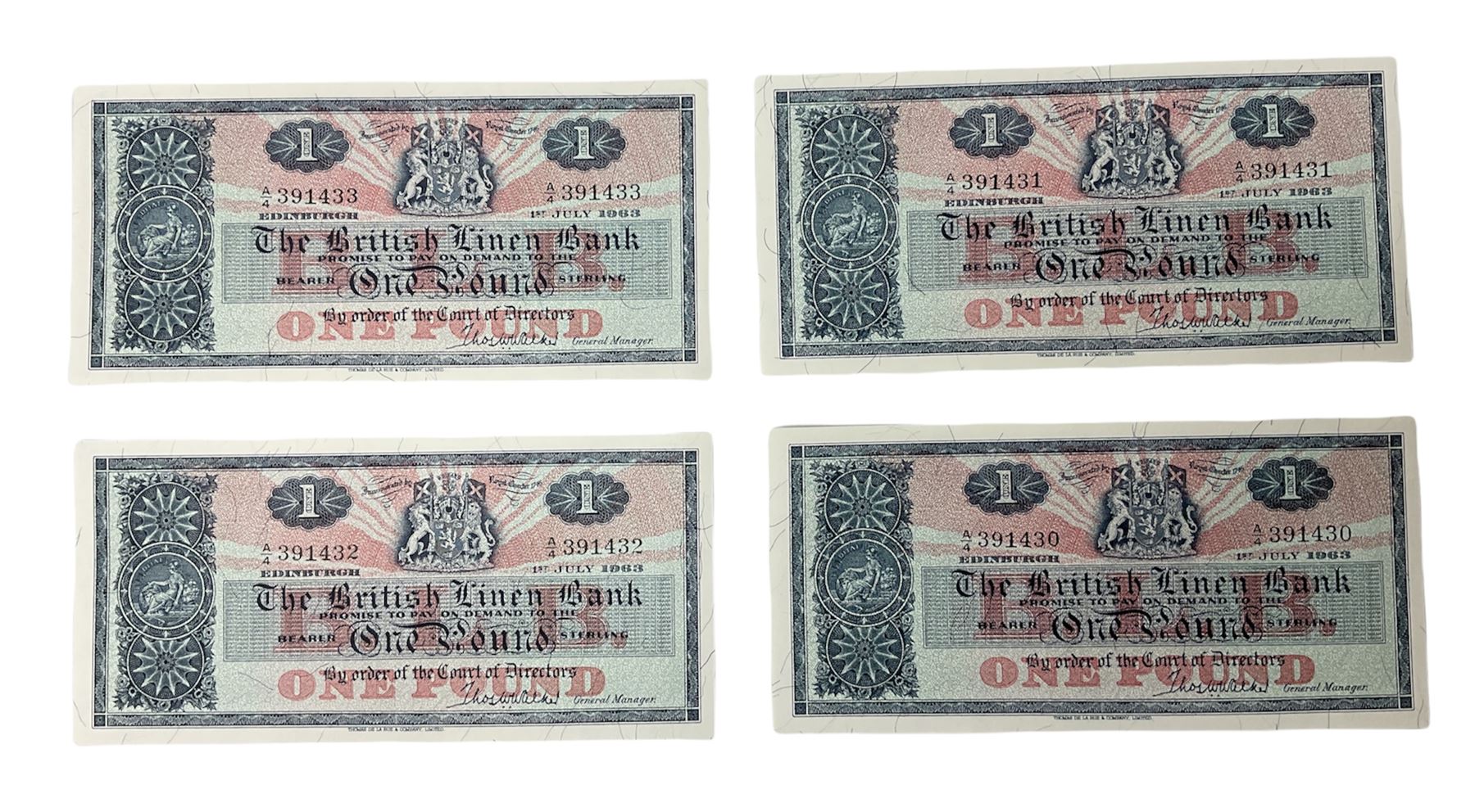 Four The British Linen Bank one pound notes | Coins, Tokens & Banknotes ...