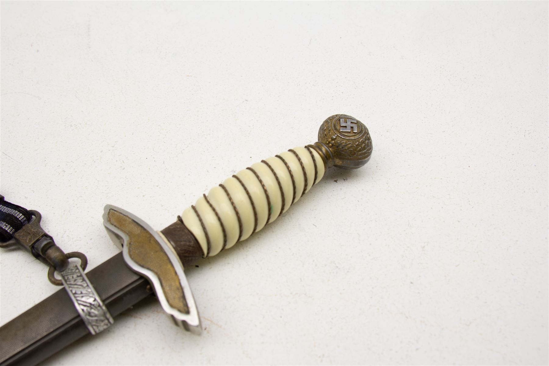 WWII German Luftwaffe officers navel dress dagger with white celluloid ...