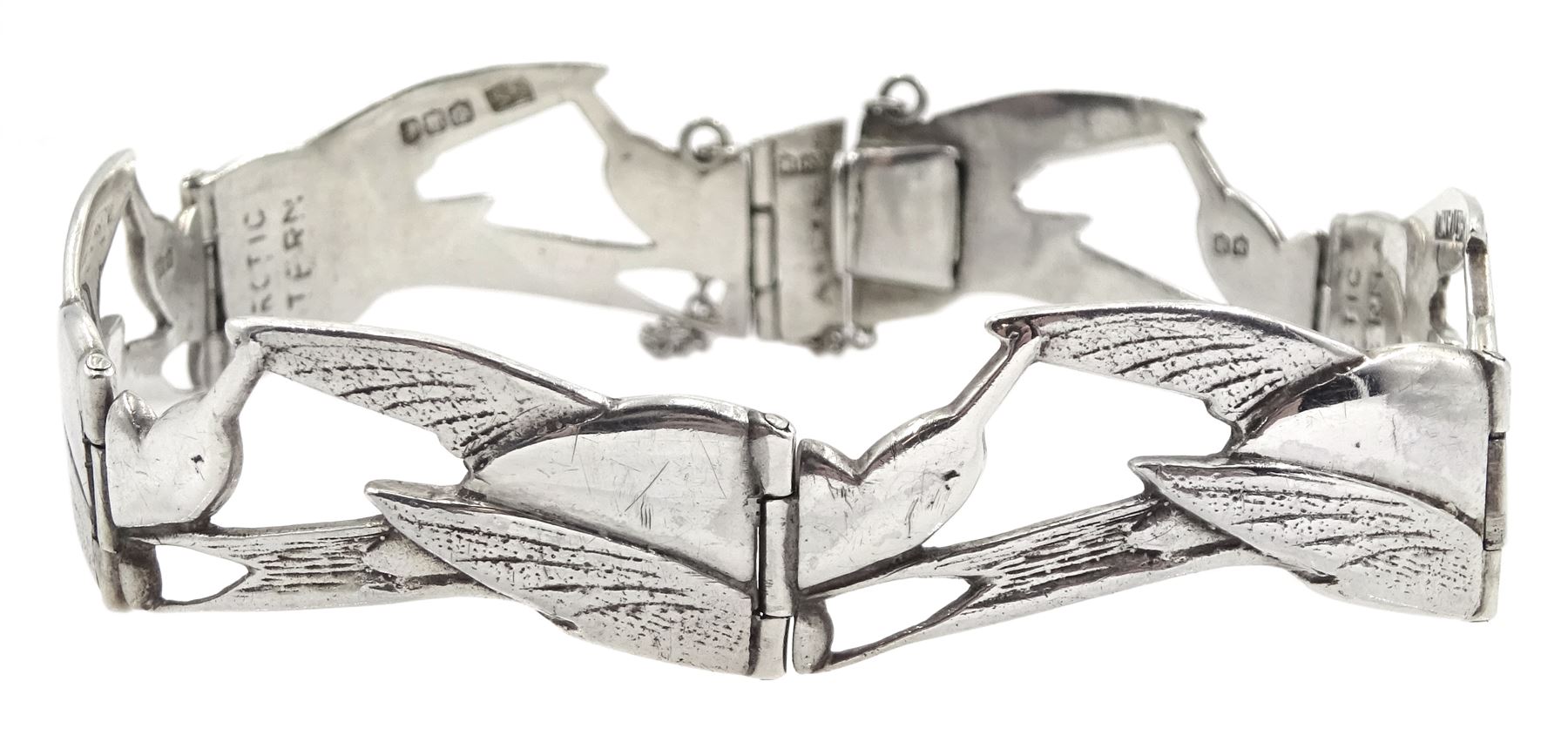 Shetland silver Arctic Tern link bracelet | Jewellery | 37298