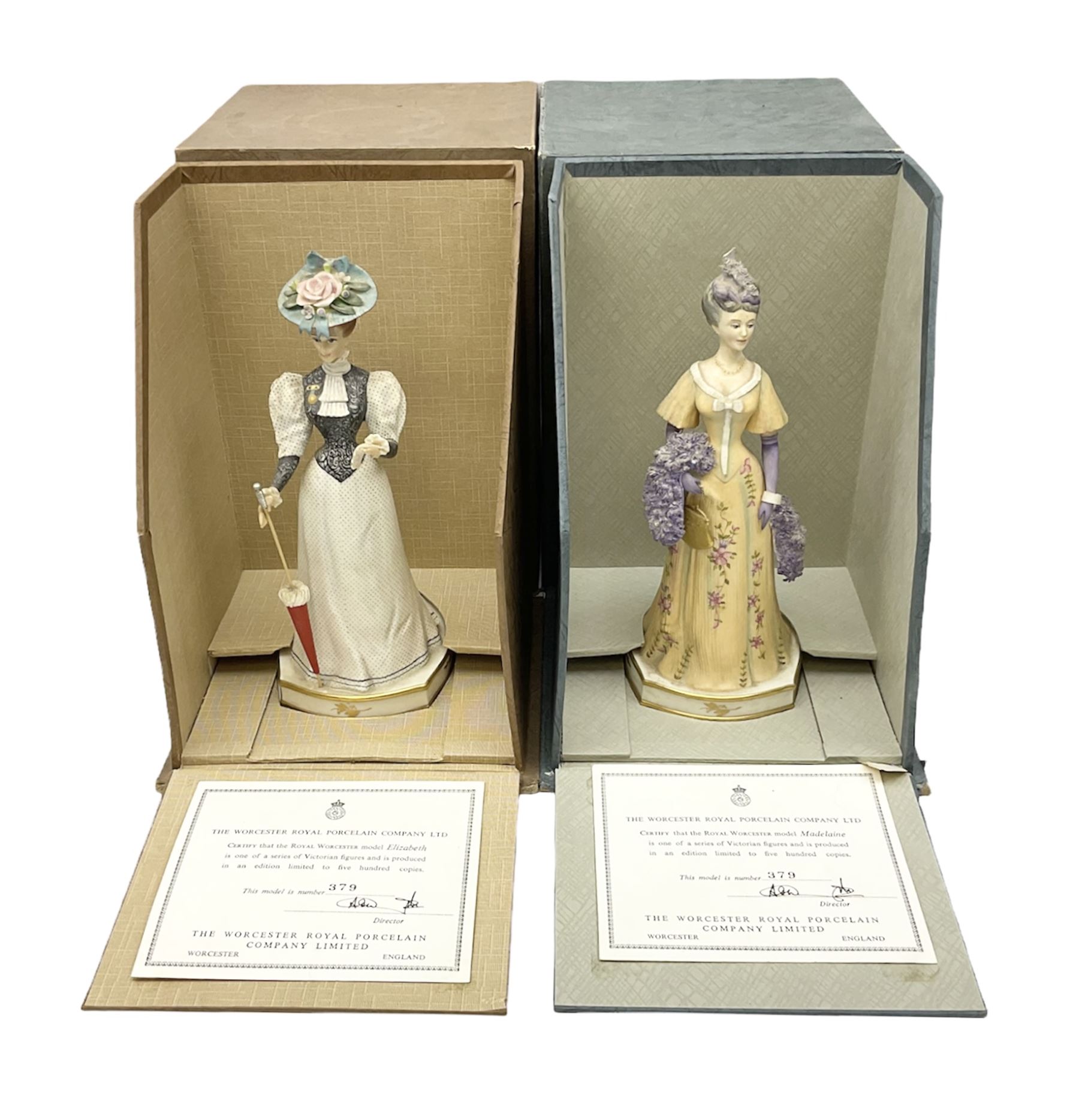 Two Royal Worcester limited edition figures, from the Victorian figures ...
