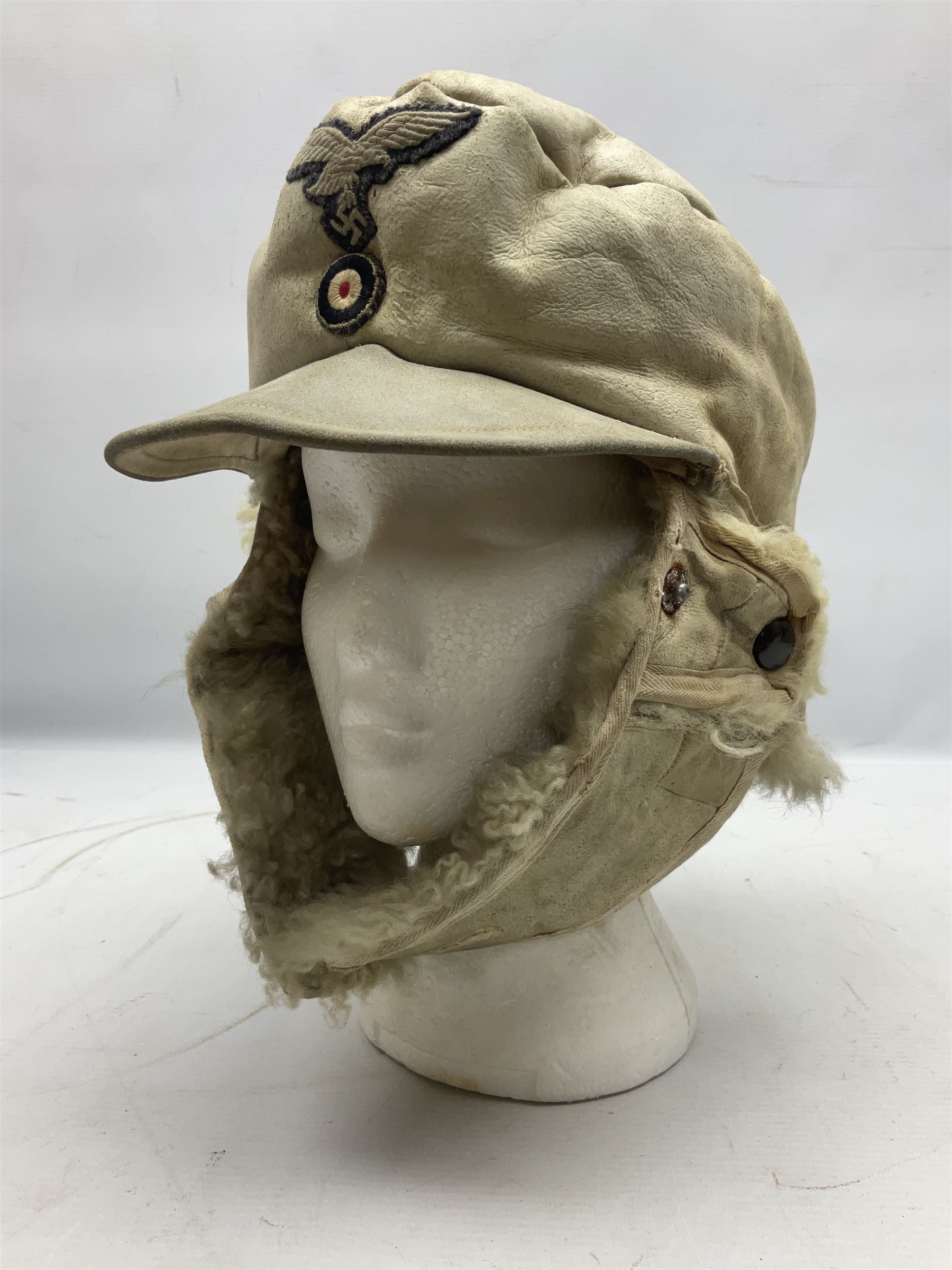 WW2 German Luftwaffe winter or Eastern Front fur cap wi | Militaria | 65271