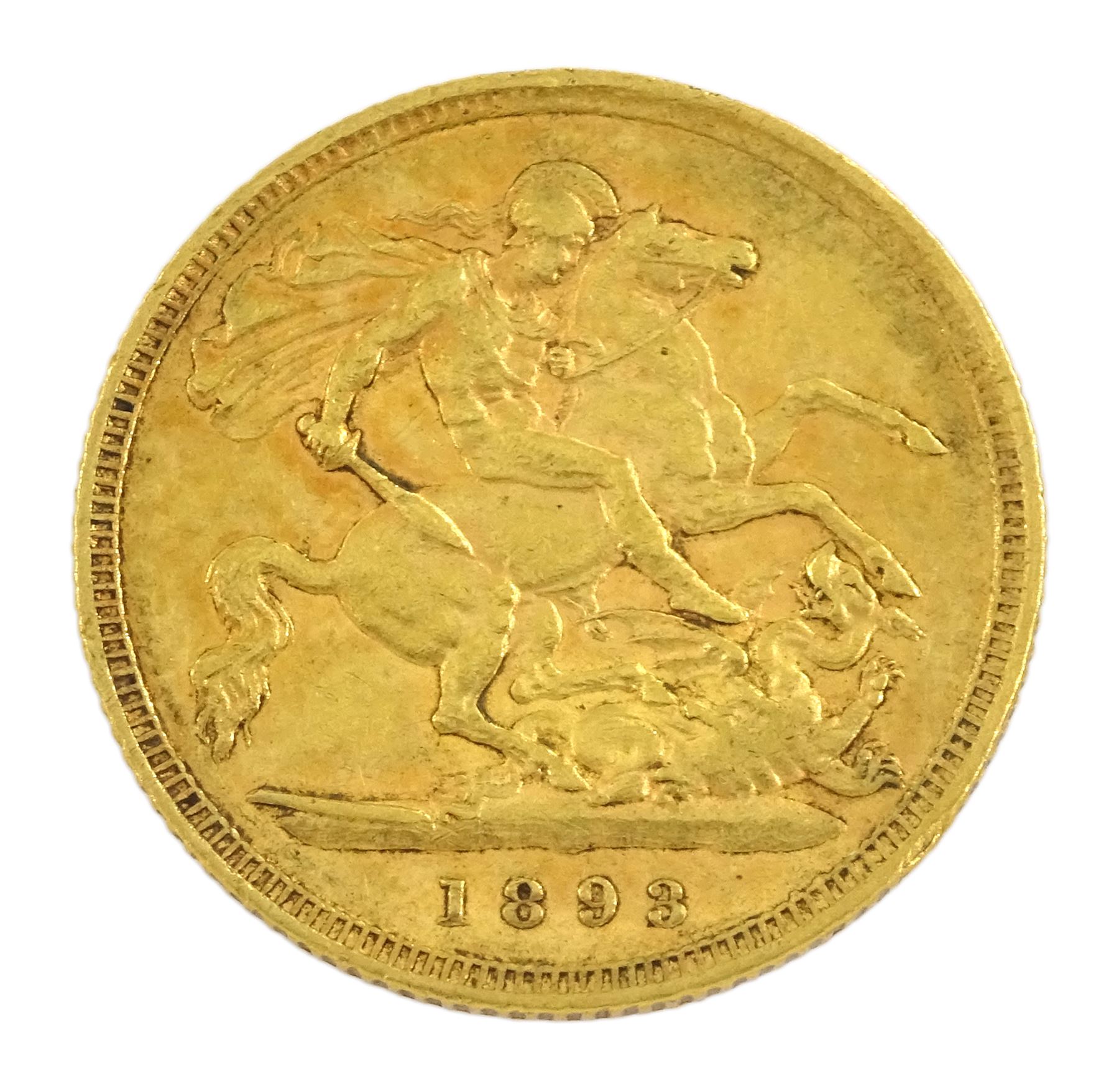 Queen Victoria 1893 gold half sovereign coin - Coins, Banknotes & Stamps