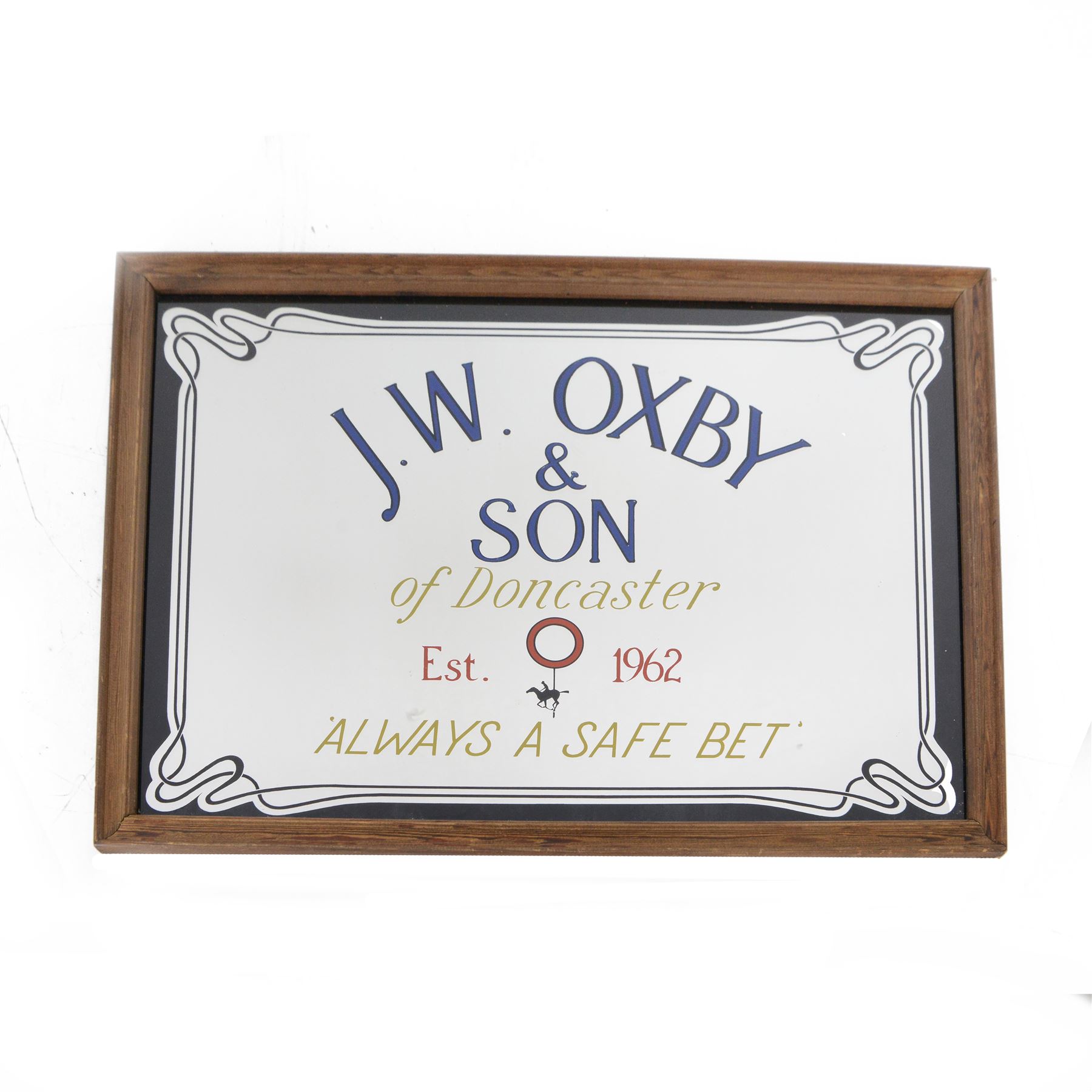 JW Oxby and Son of Doncaster advertising mirror | Advertising | 159877