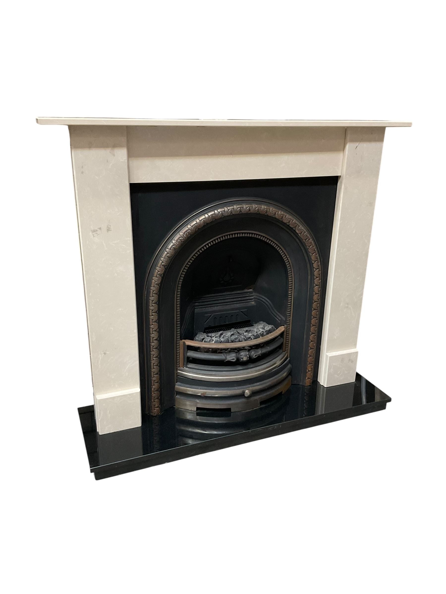 Aurora Dorchester Black Fire suite - granite style surround with cast ...