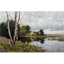 James Gledhill (British 1853-?): Cattle Watering on the River Stour ...