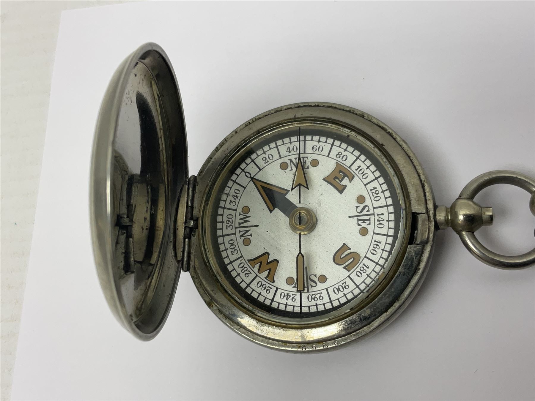 WWI J. Hudson & Co. Birmingham trench whistle dated 1915 on chain with ...