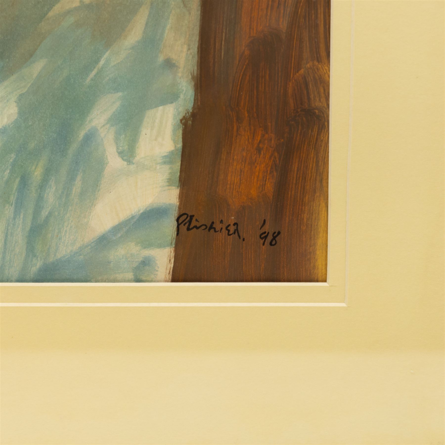 Robert Plisnier (Belgian 1951-): Portrait of a Girl in a Blue Gown ...