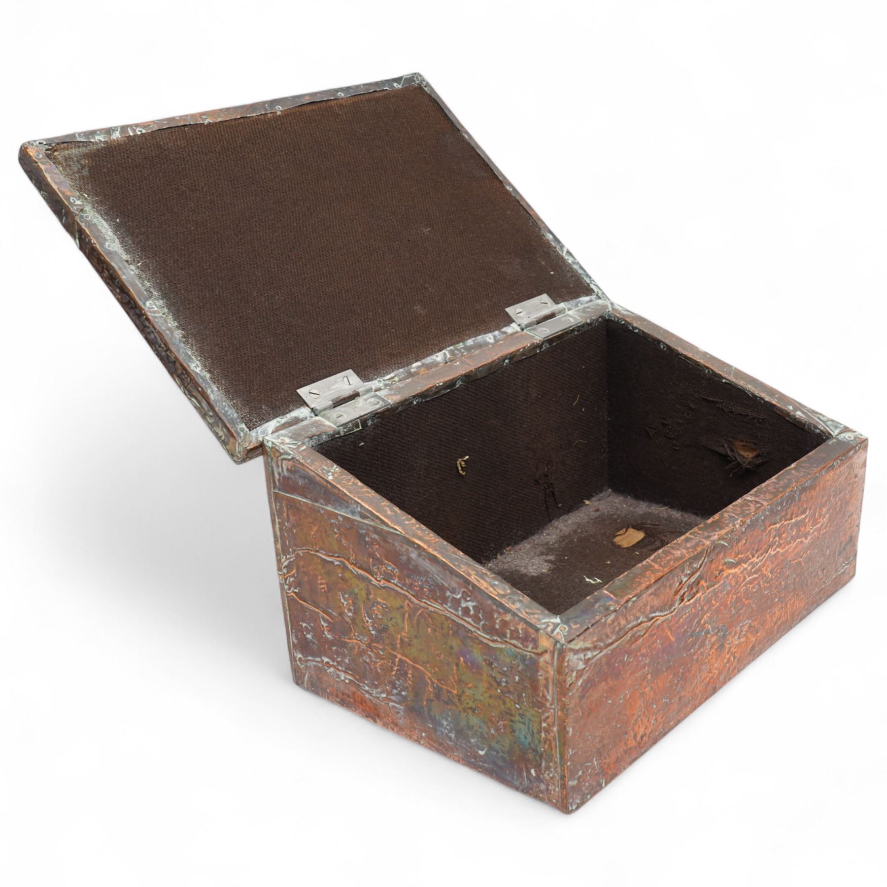 Art Nouveau embossed copper slipper box L40cm | Wood, Metal & Other ...