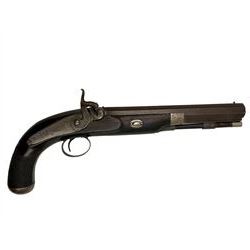 Large bore percussion cap belt pistol with 8 1/2 inch octagonal ...