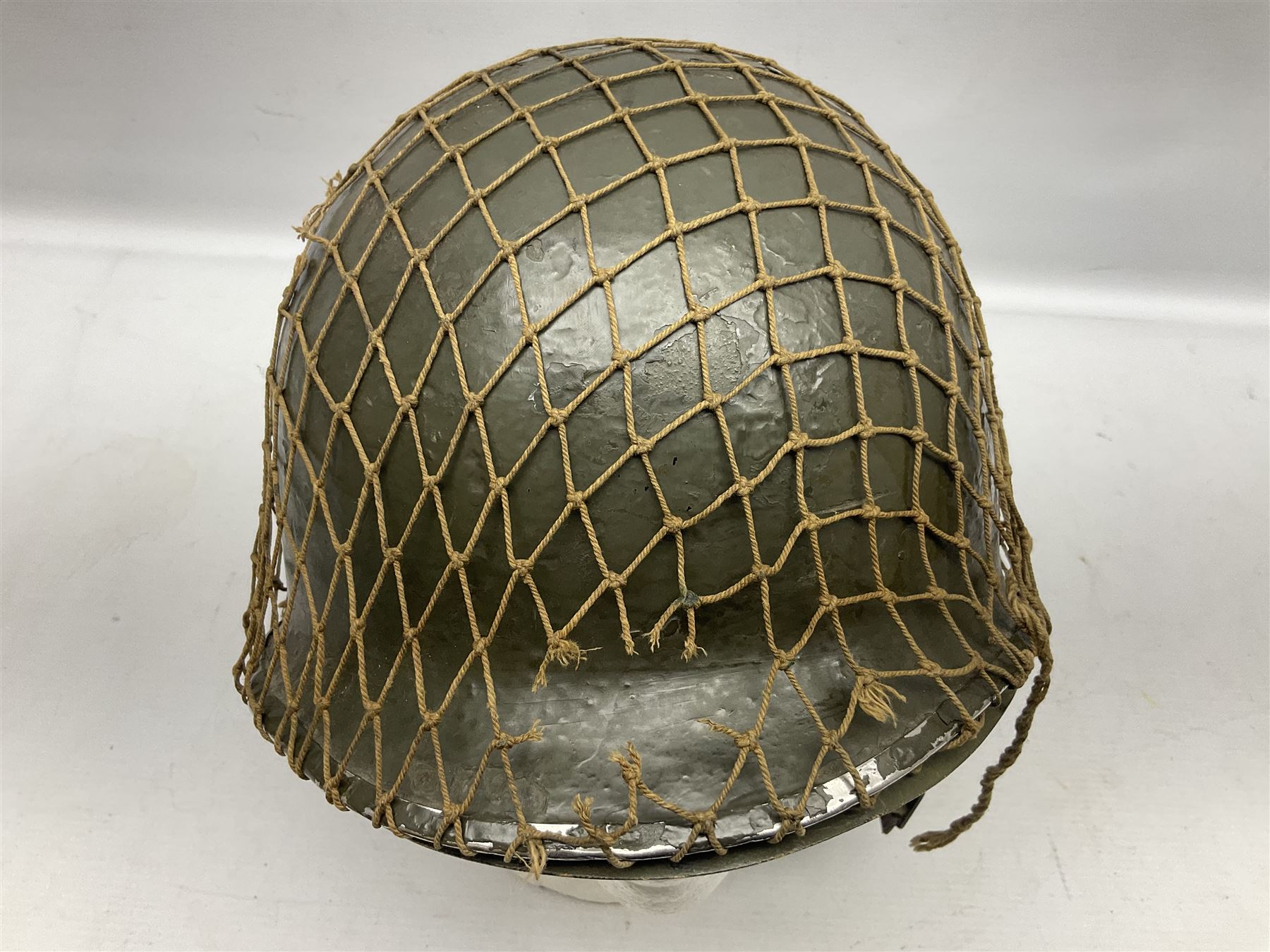 WW2 American MKI steel helmet with liner; green painted | Militaria | 66664