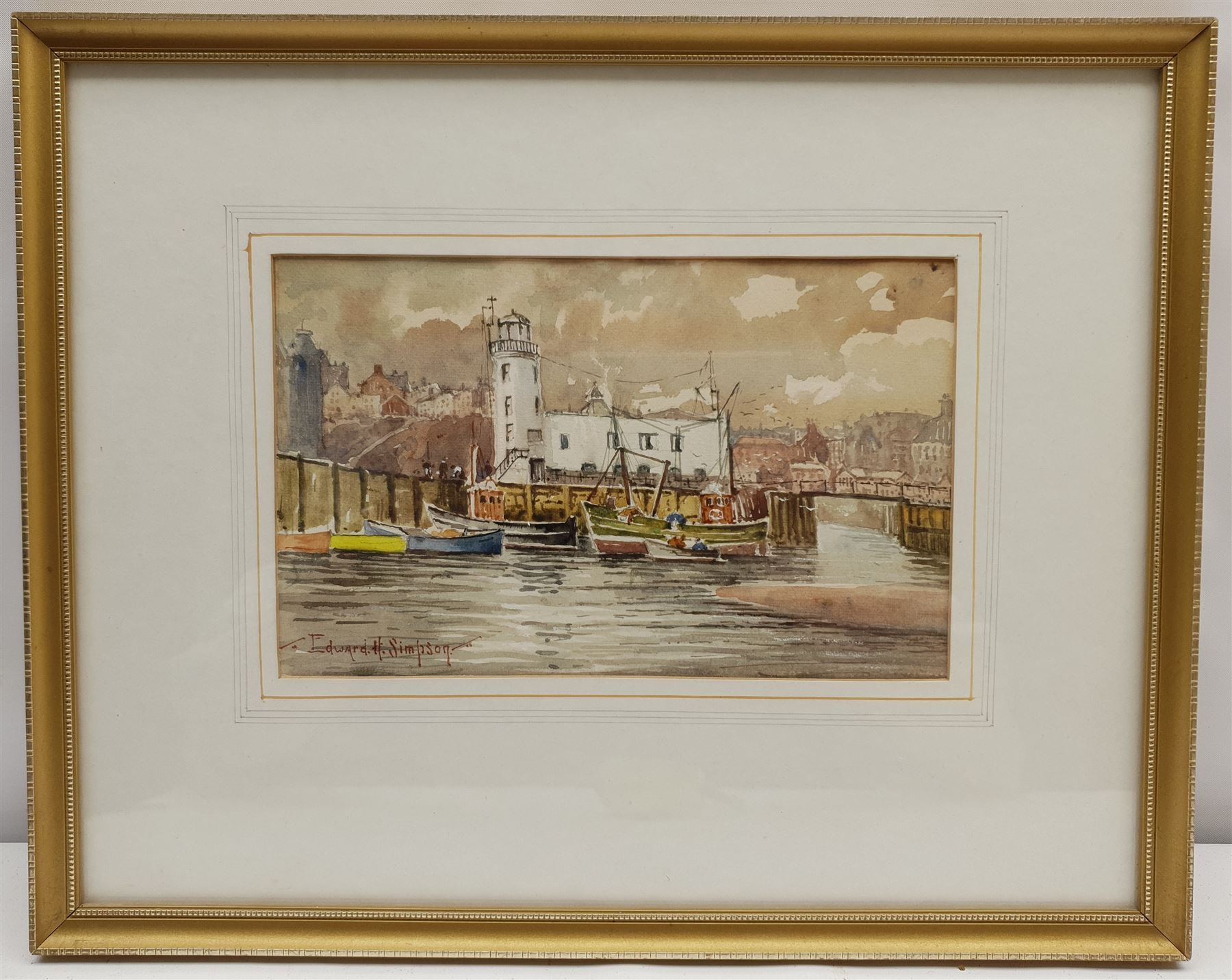 Edward H Simpson (British 1901-1989): 'The Lighthouse Scarborough ...