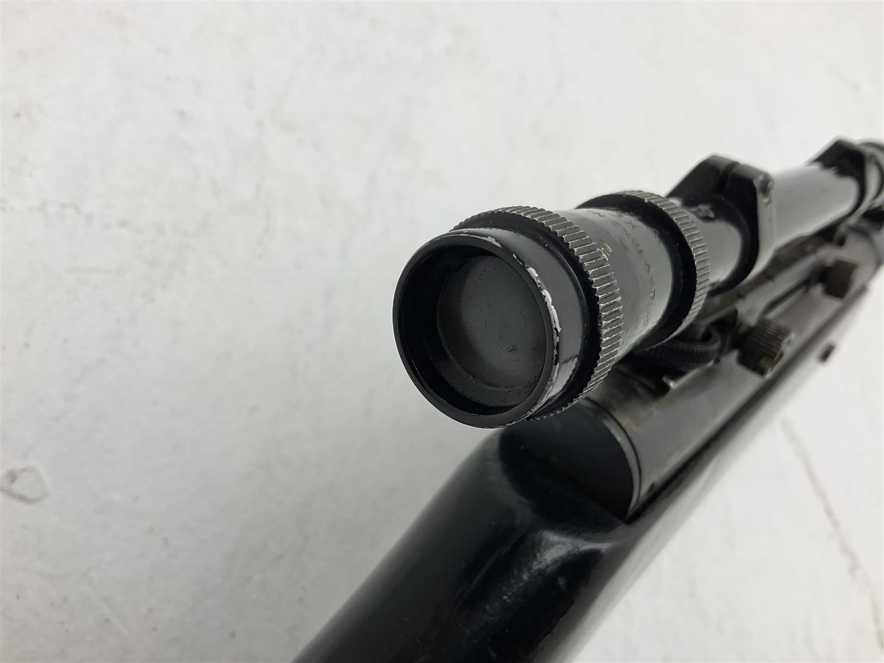 Model 322 .177 air rifle with under lever action, black painted stock ...