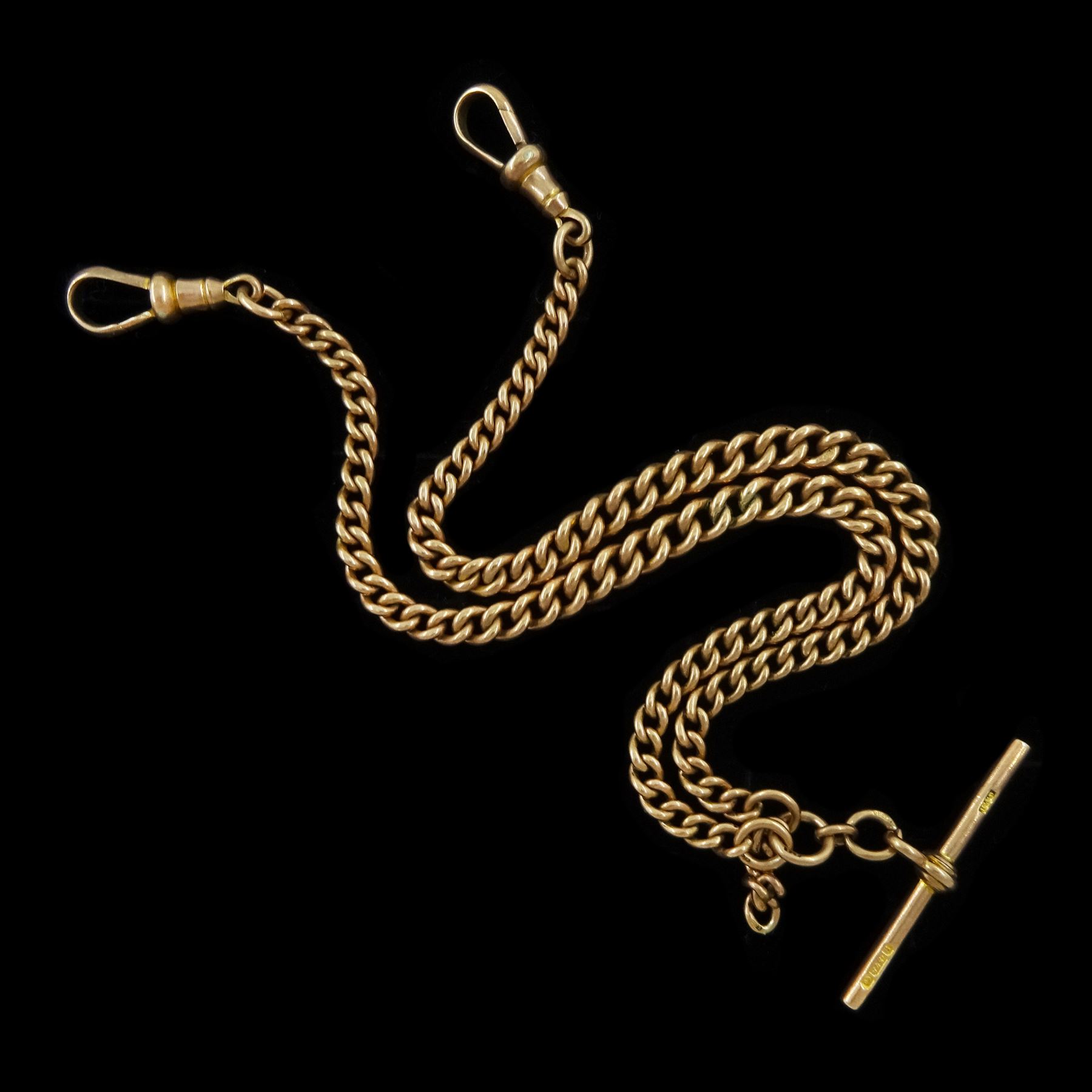 Early 20th century 9ct rose gold graduating Albert / necklace chain by ...