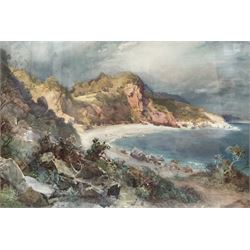 Samuel Towers (British 1862-1943): 'Oddicombe Cliffs and Beach ...