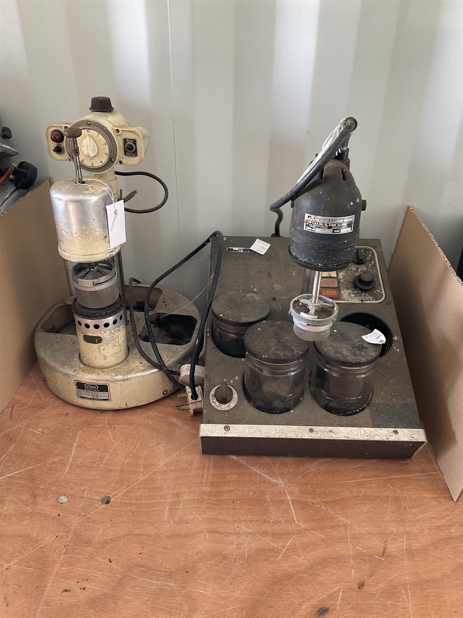Pair of '' Elma '' and ''L&R '' precision watch cleaning machines ...
