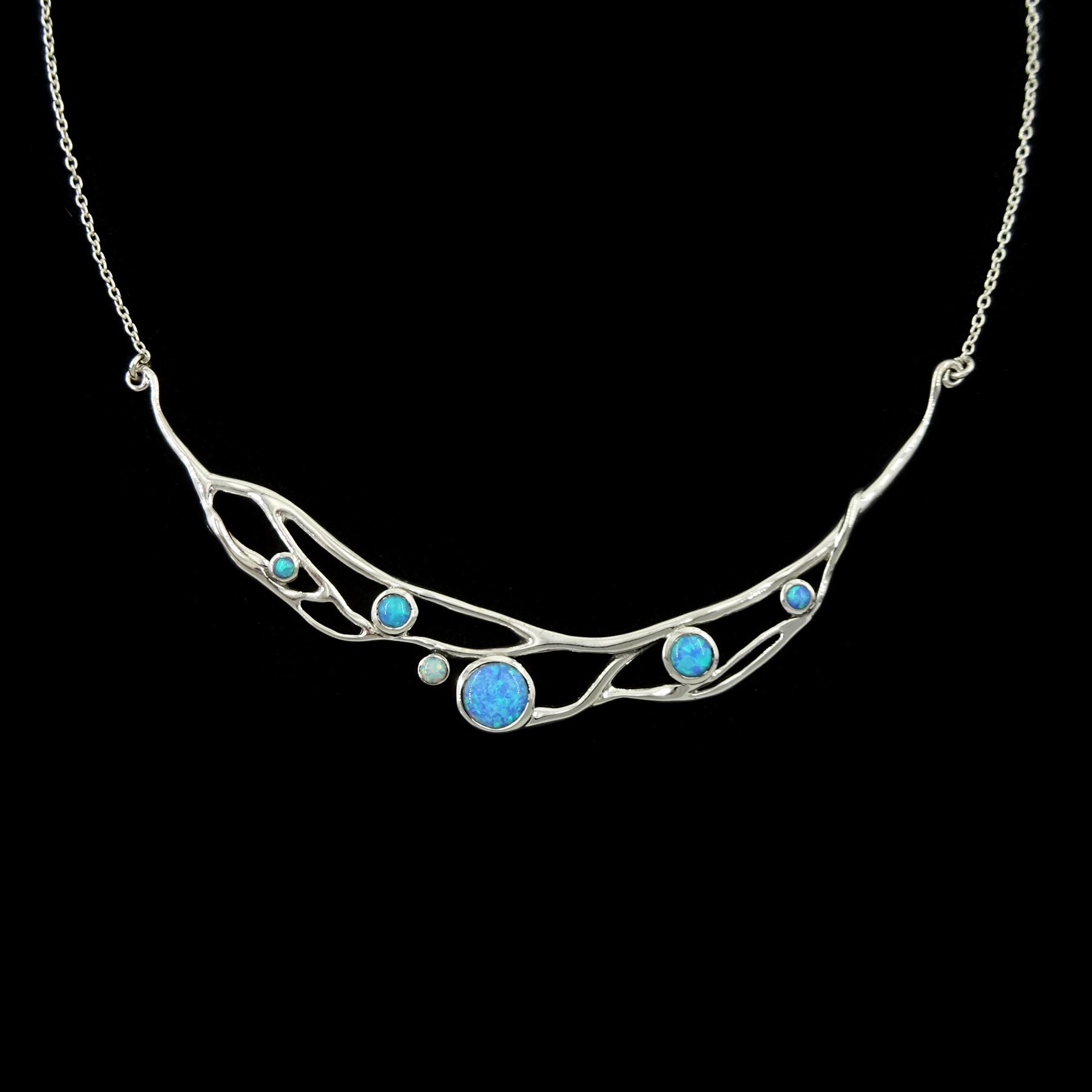 Silver multi opal set necklace | Jewellery | 133654