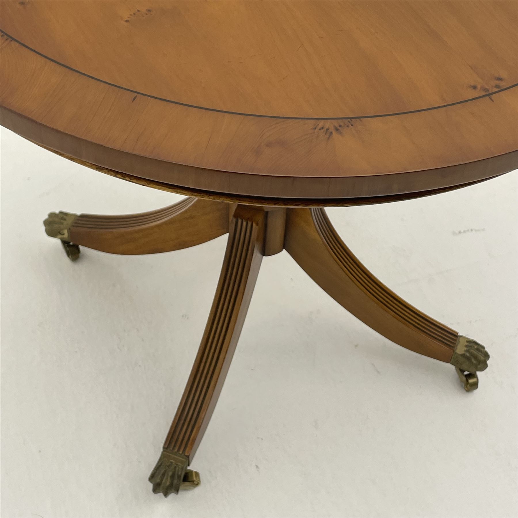 Bevan Funnell Reprodux yew wood circular pedestal table | Antique ...
