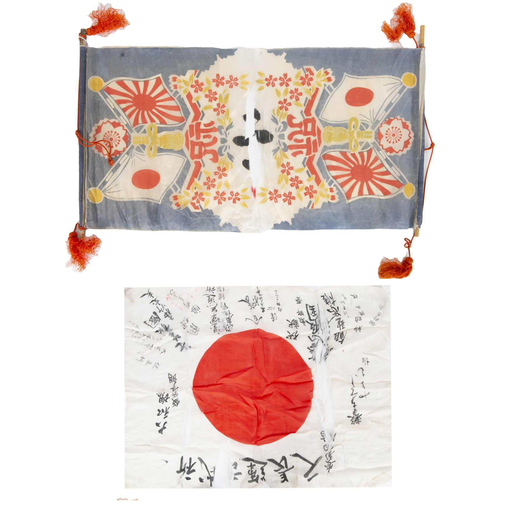 Japanese silk battle flag and Going to War silk banner | Militaria | 153436