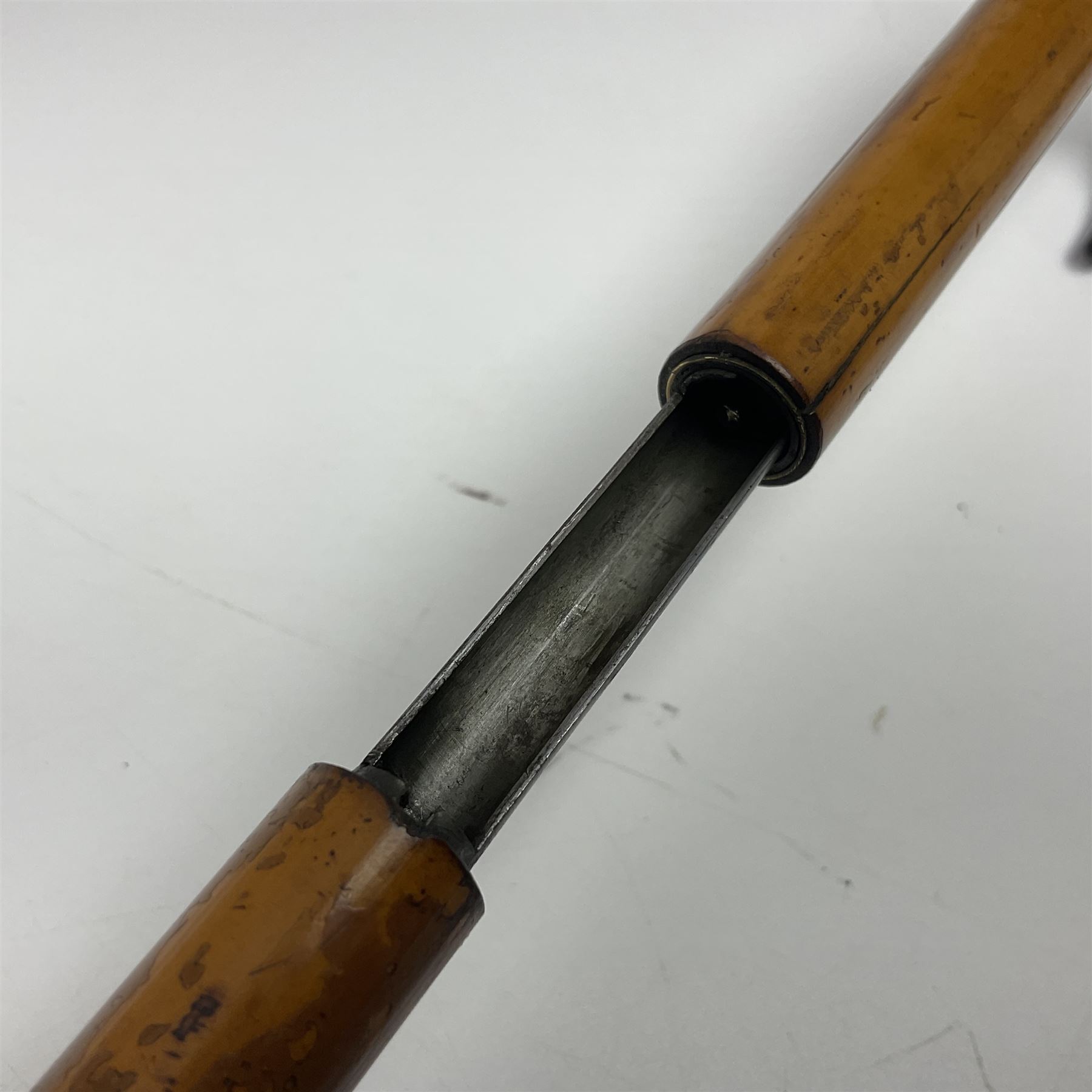 Late 19th/early 20th century 7mm walking stick gun with cane shrouded ...