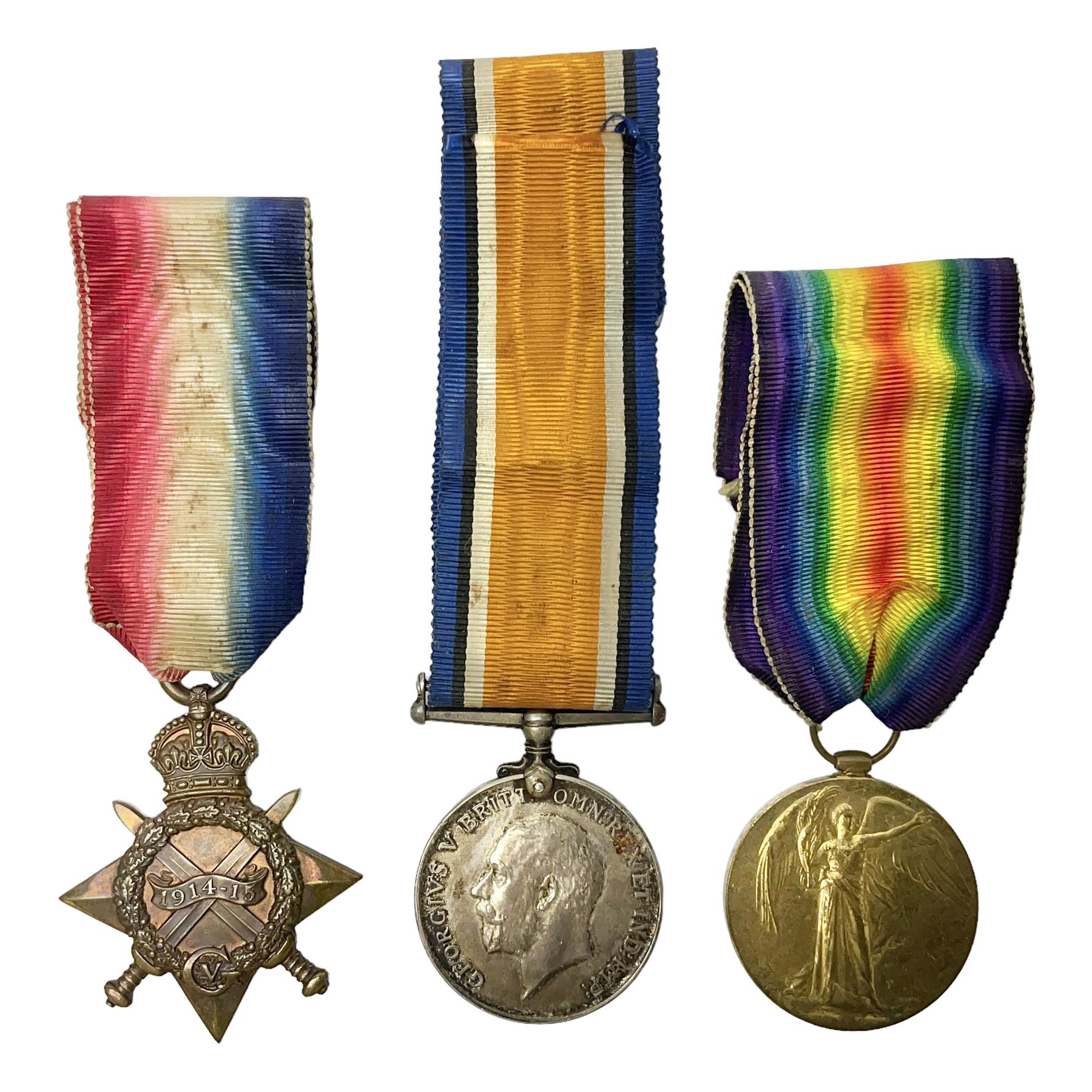 WW1 group of three medals comprising British War Medal | Militaria | 80618